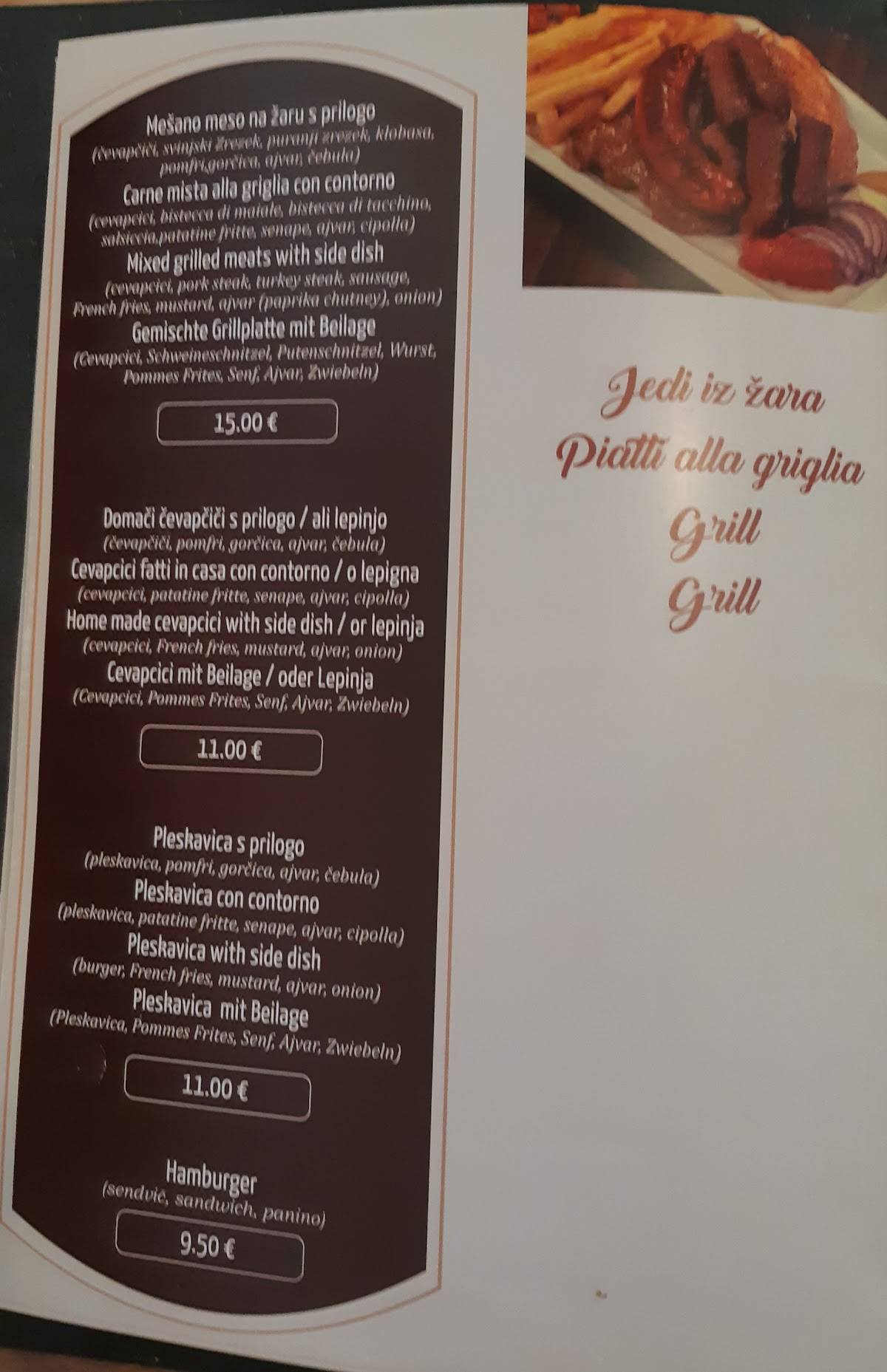 Speisekarte von Restavracija Postaja Poljana restaurant, Robič