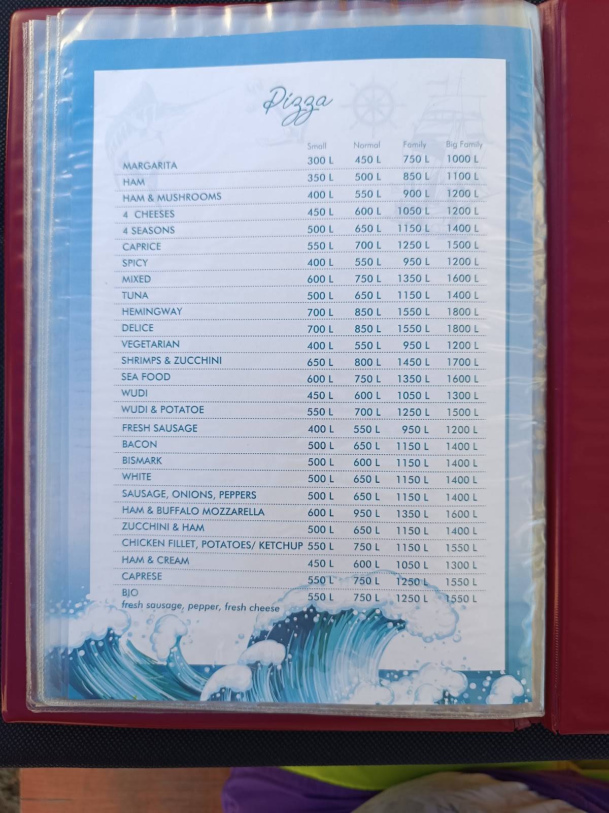 Menu at Resto Cafe Hotel Heming-way, Durrës