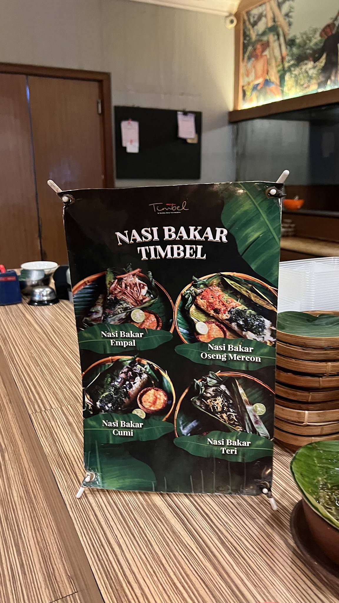 Menu at Restoran Bumbu Desa restaurant, Yogyakarta