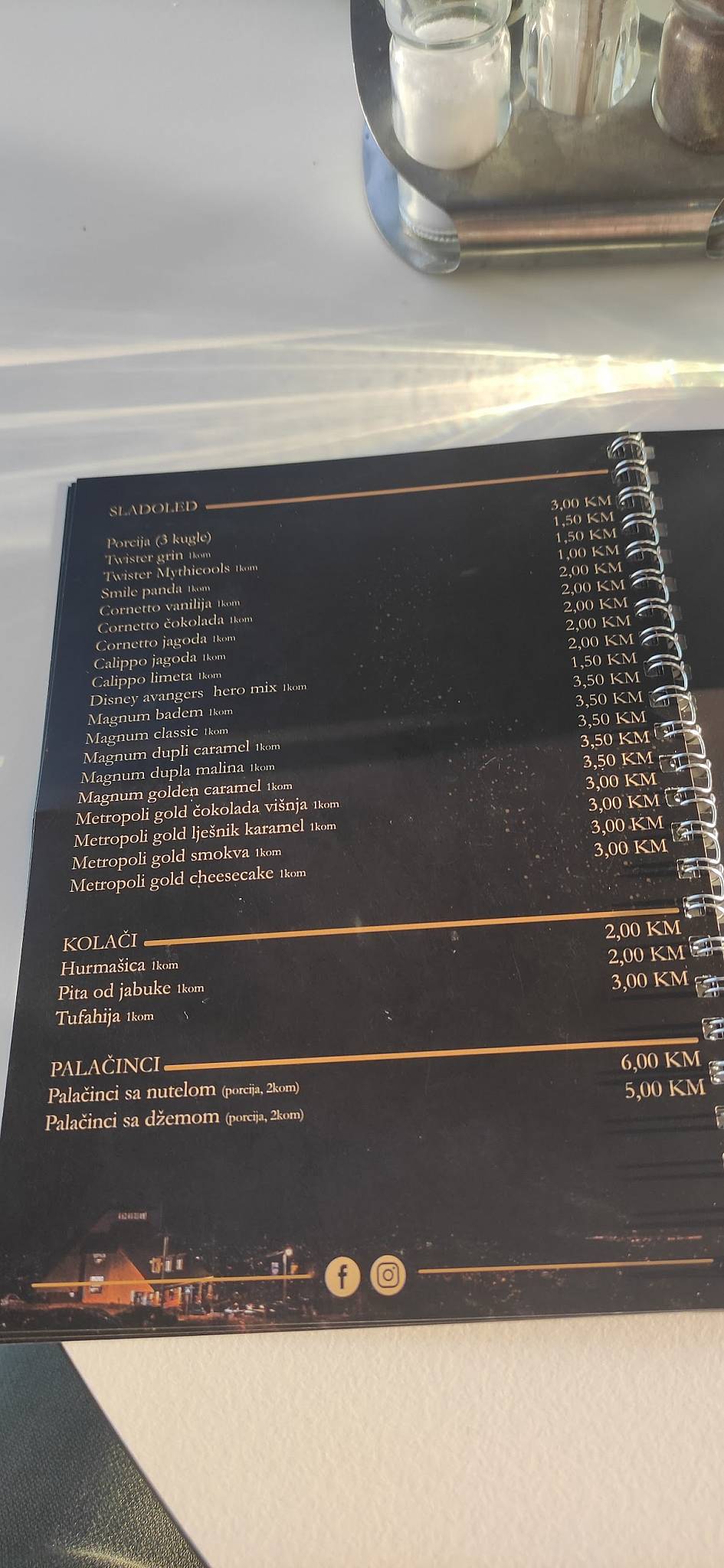 Menu at Restoran Žuč/ Dom oslobodilaca Žuč restaurant, Sarajevo