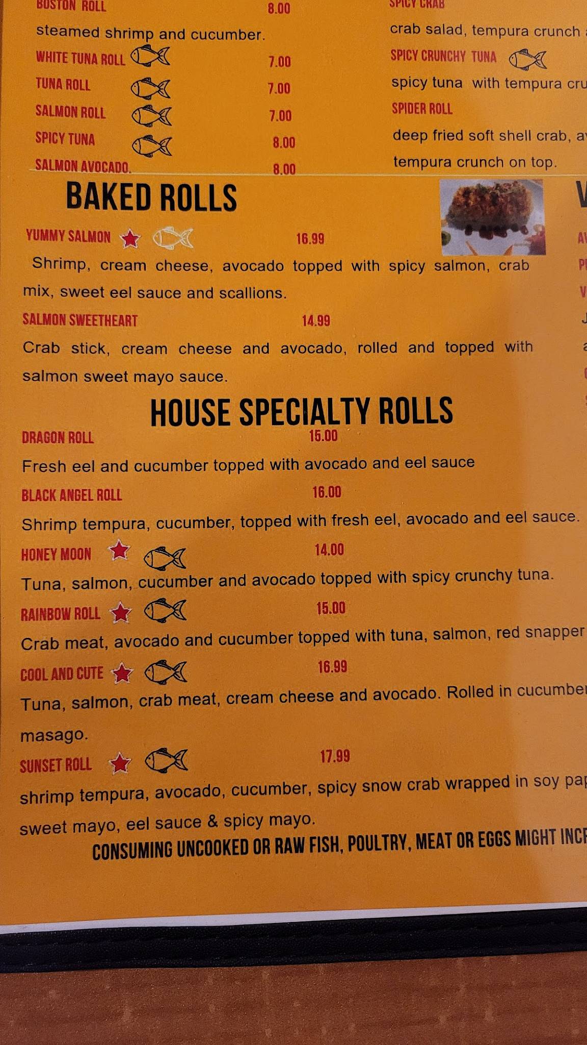 Menu at Rice kitchen Thai,Sushi & Hibachi restaurant, Loudon