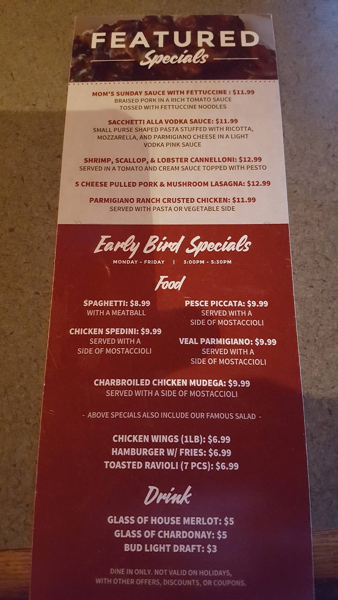 Menu at Rich & Charlie's South County pizzeria, Mehlville, Lemay Ferry Rd