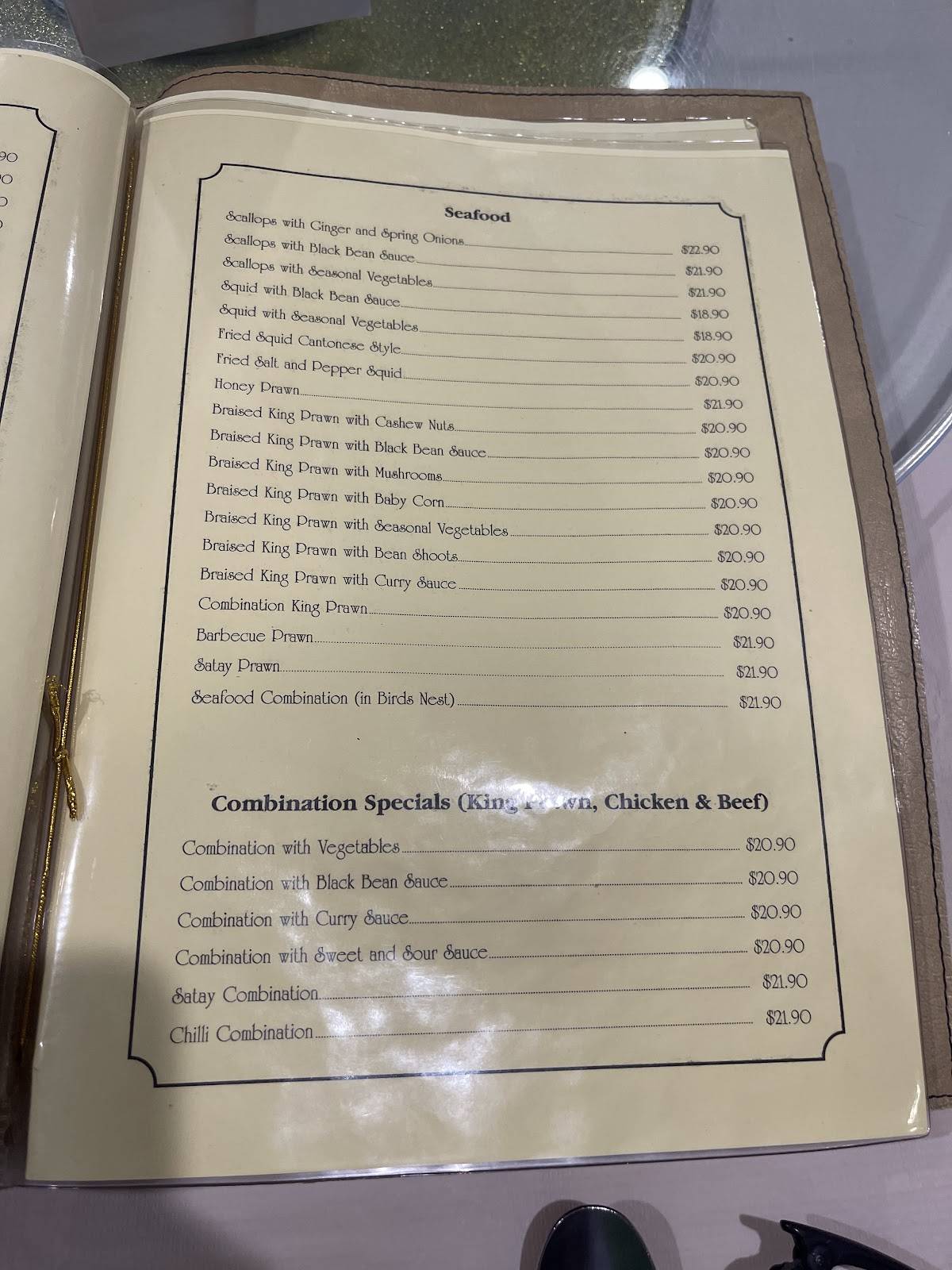 Menu at Richmond Chinese Restaurant, Marleston
