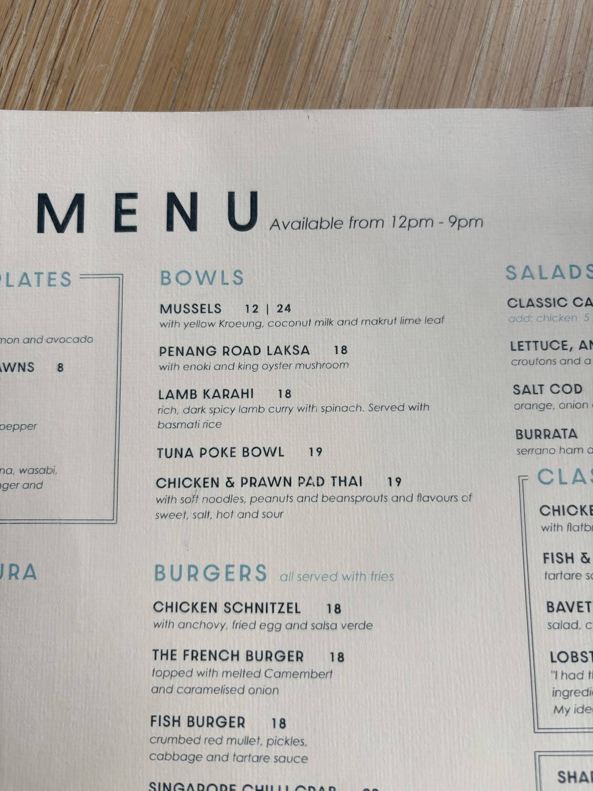 Menu at Rick Stein, Sandbanks Restaurant and Bar, Poole