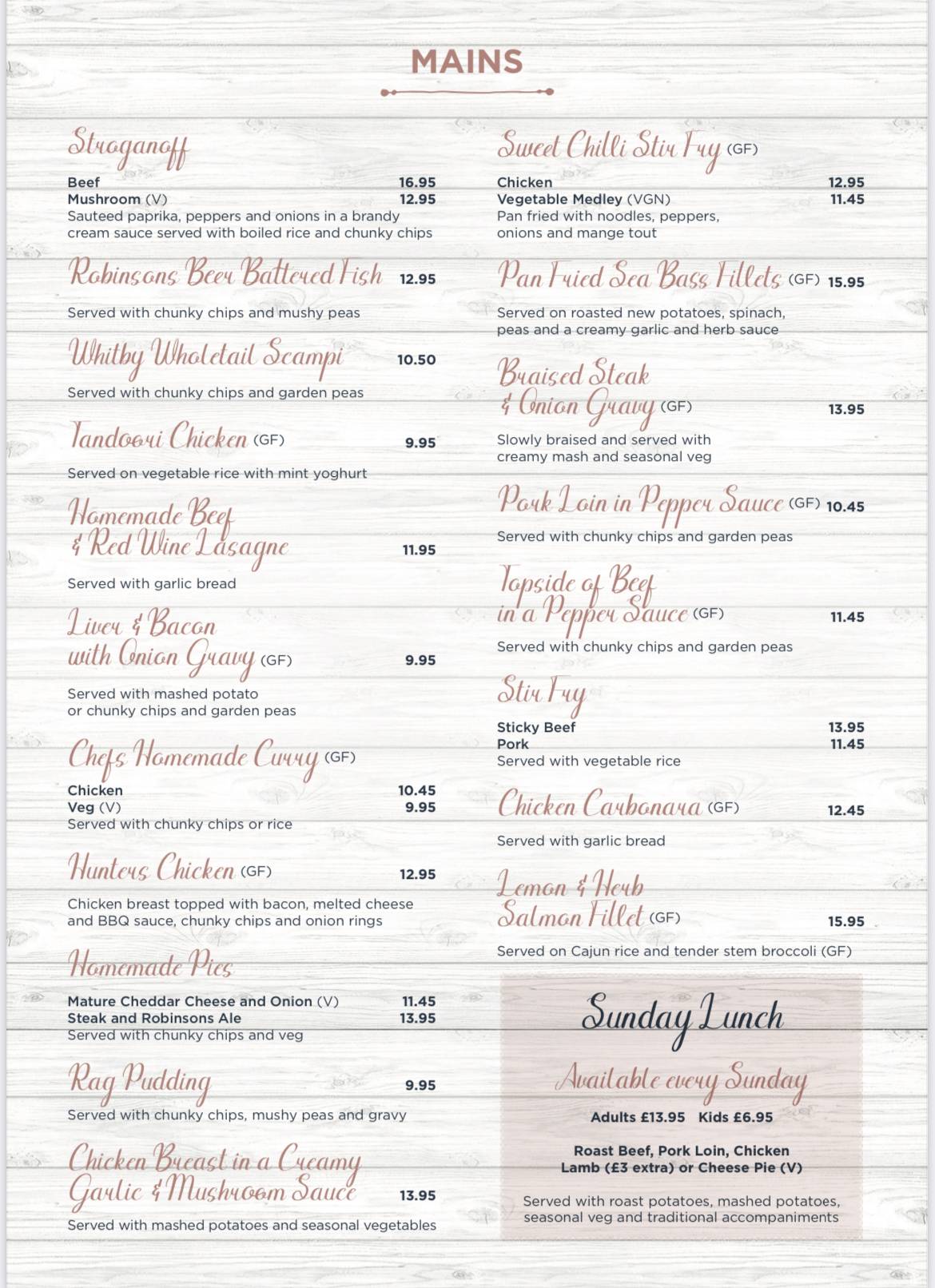 Menu at Rising Moon pub & bar, Hyde