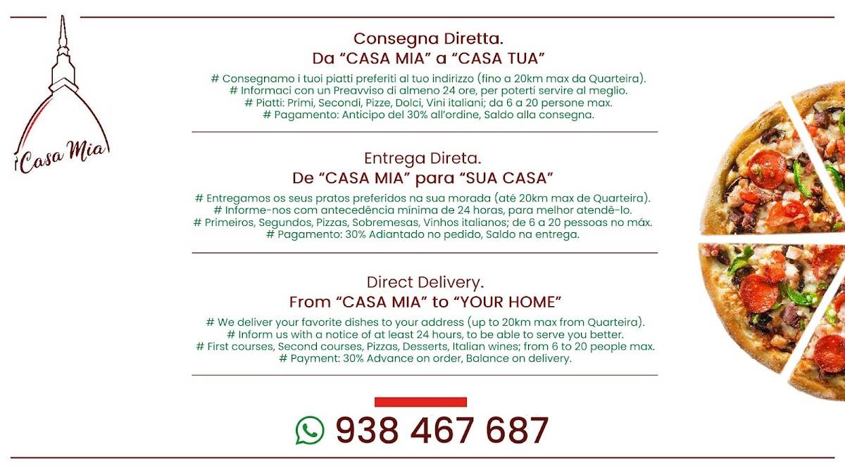 Menu em Ristorante Casa Mia restaurante, Quarteira