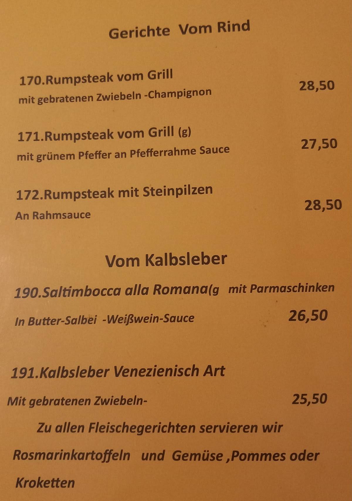 Speisekarte von Ristorante Isola Bella restaurant, Burgschwalbach