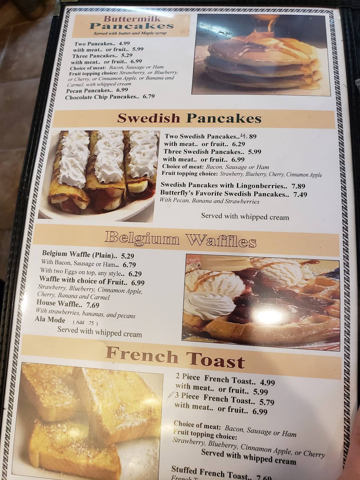 Menu at Butterfly Family Restaurant, Rochelle