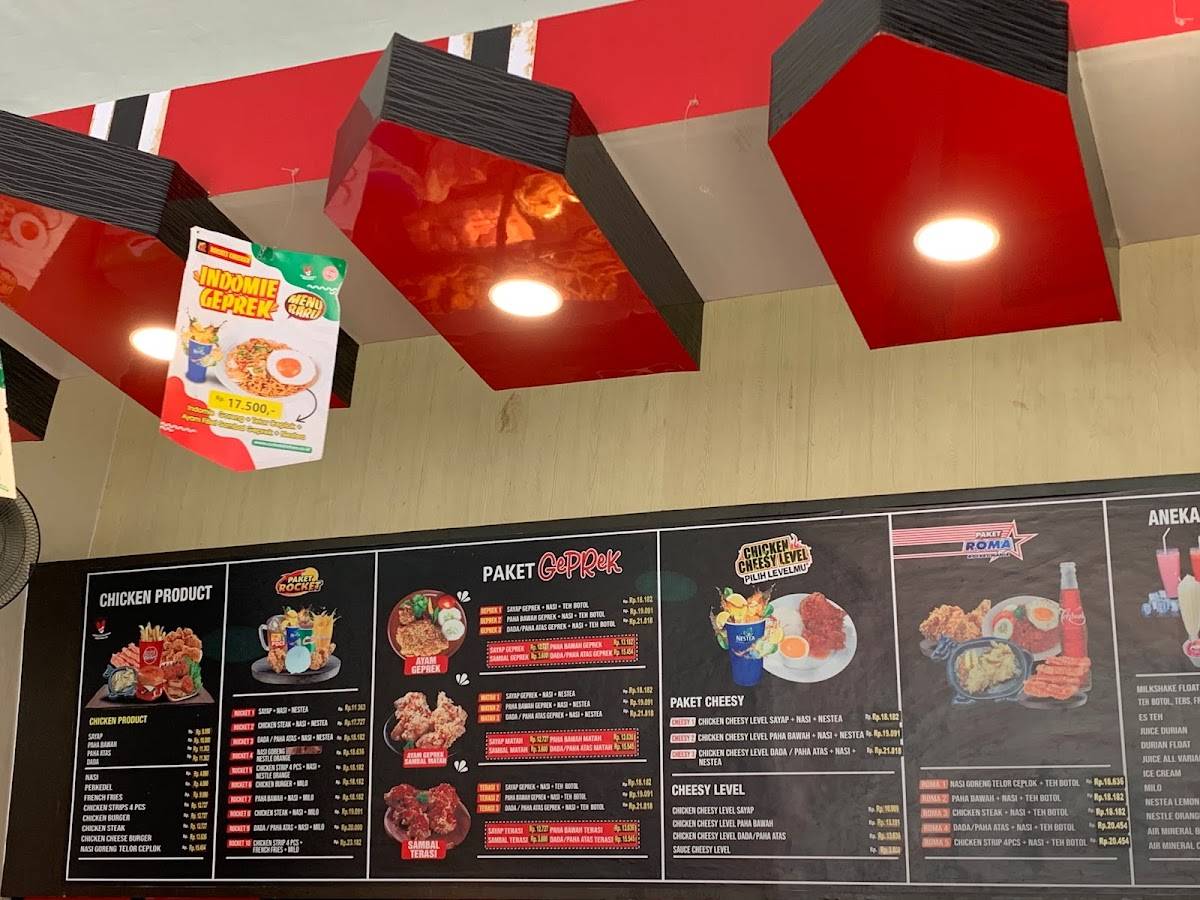 Menu at Rocket Chicken Maskarebet restaurant, Palembang
