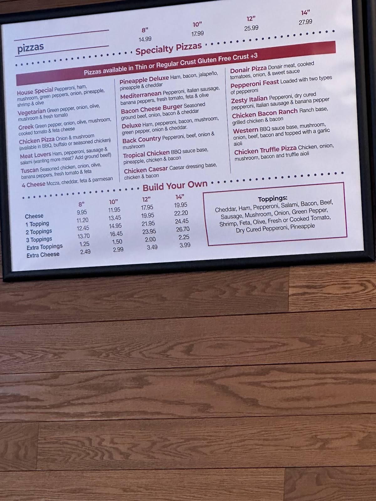 Menu at Roger's Drive-In Restaurant, Rimbey