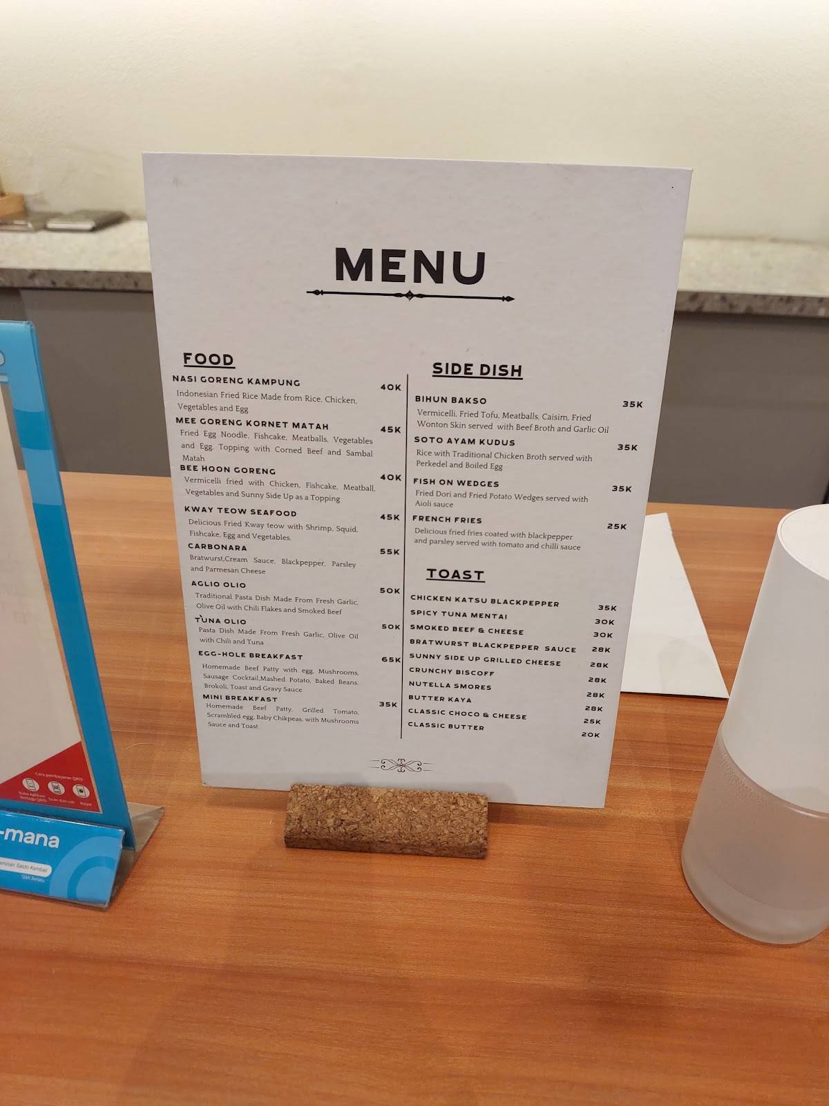 Menu at Rokue Snack Batu Tulis Raya restaurant, Central Jakarta