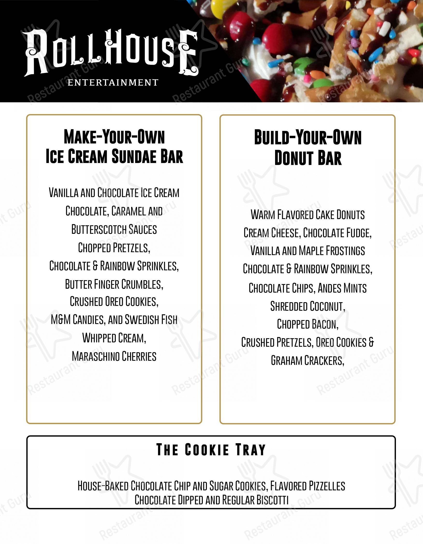 Menu at RollHouse Entertainment pub & bar, Solon