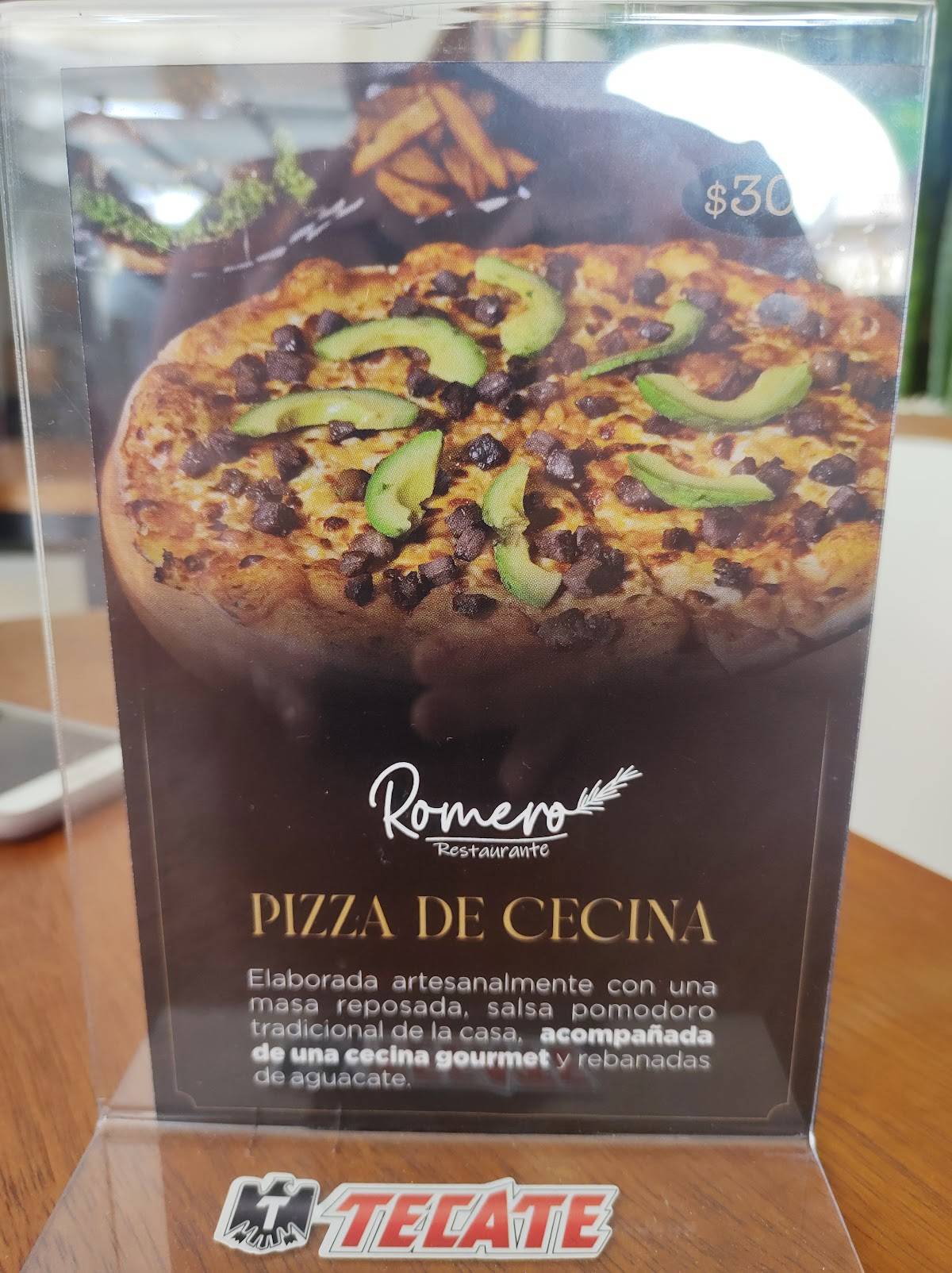 Carta de Romero Restaurante Pizza, Tuxtla Gutiérrez