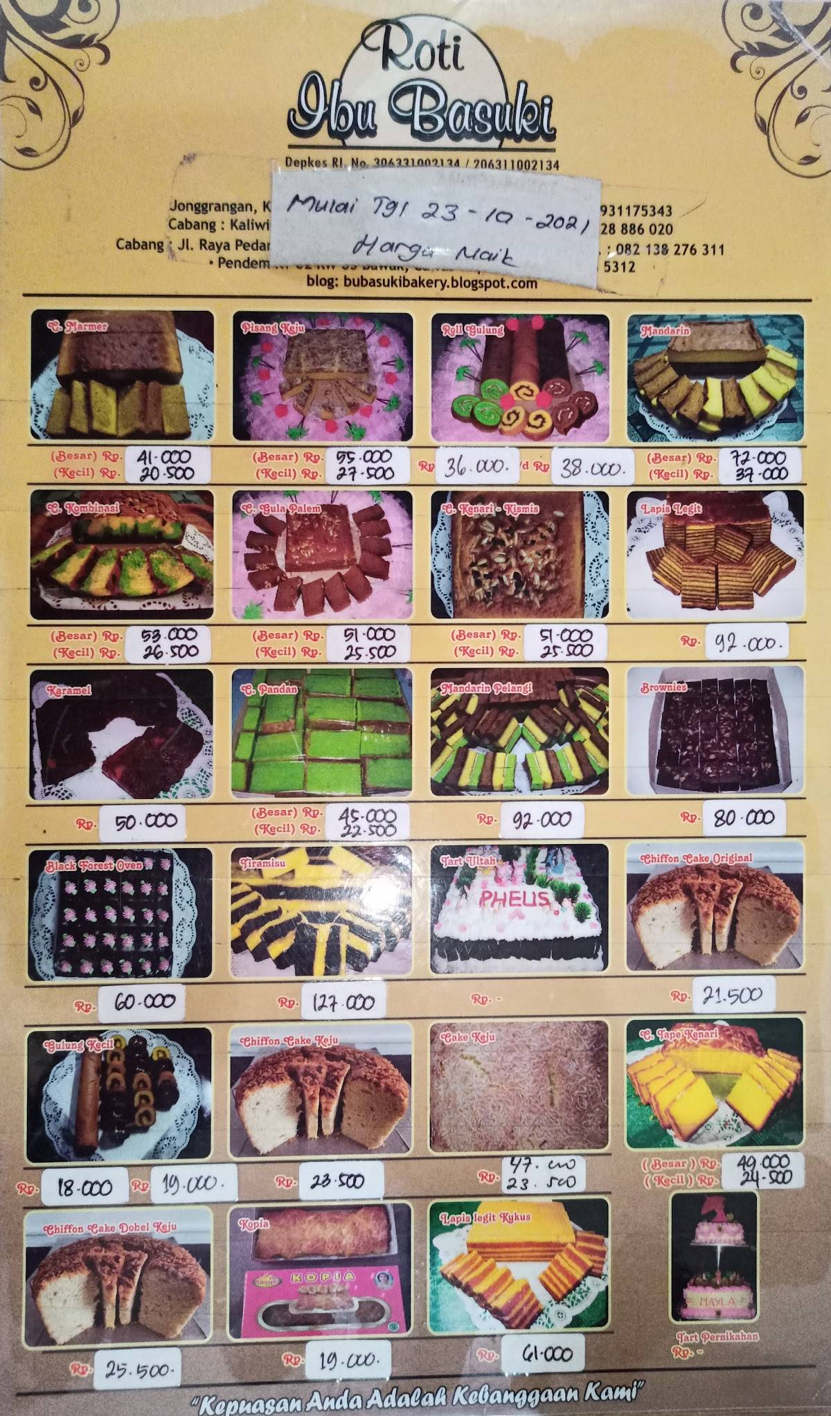 Menu at Roti Ibu Basuki delanggu, Klaten