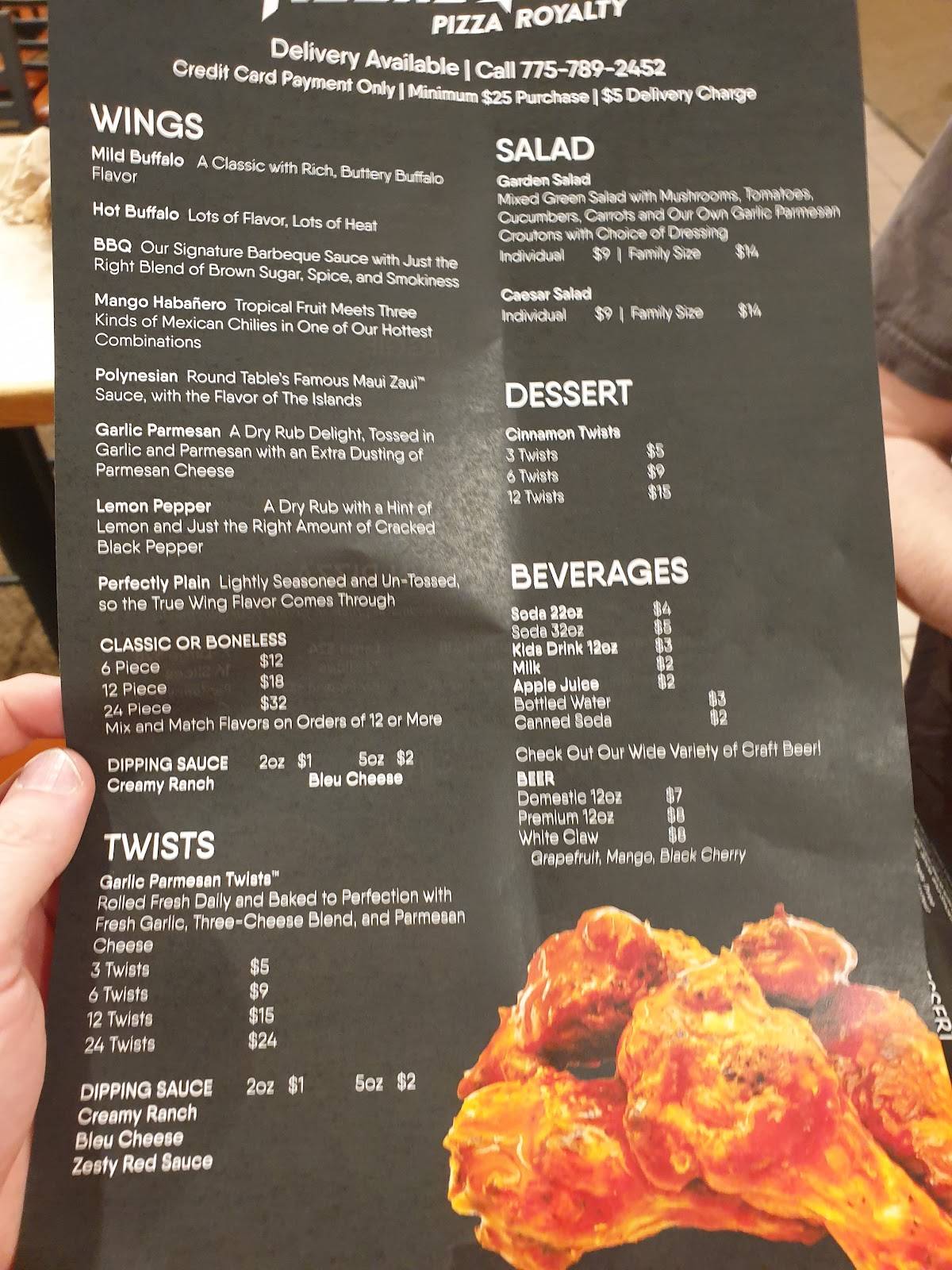 Menu at Round Table Pizza pizzeria, Reno, E 2nd St #21