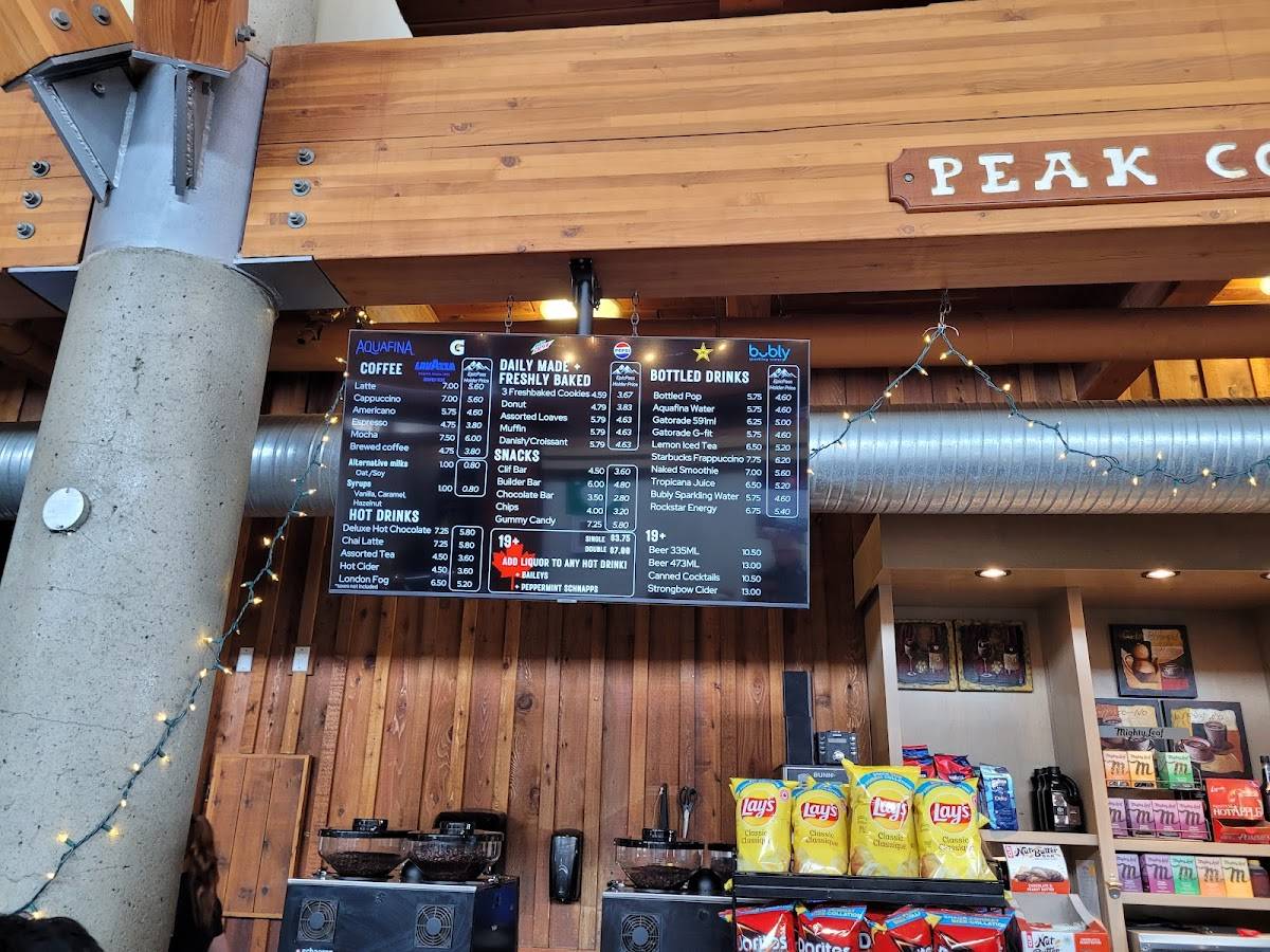Menu at Roundhouse Lodge restaurant, Whistler, Blackcomb Way