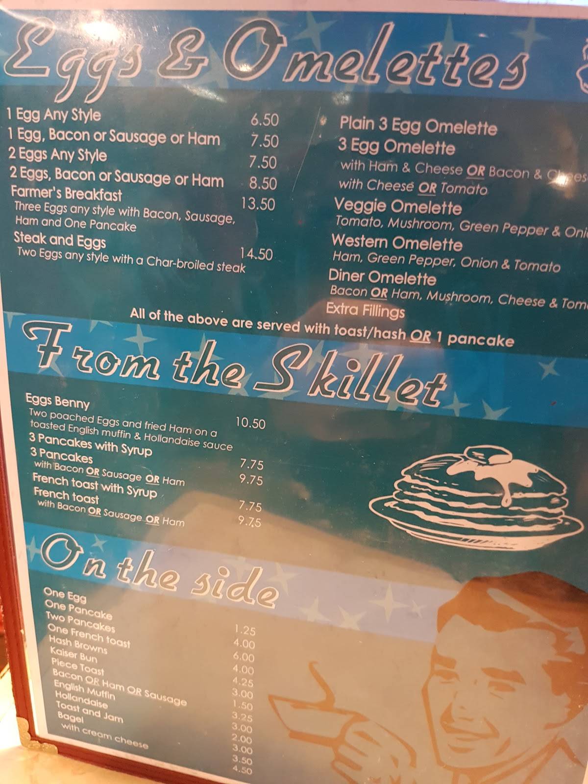 Menu at Route 99 Diner restaurant, Edmonton