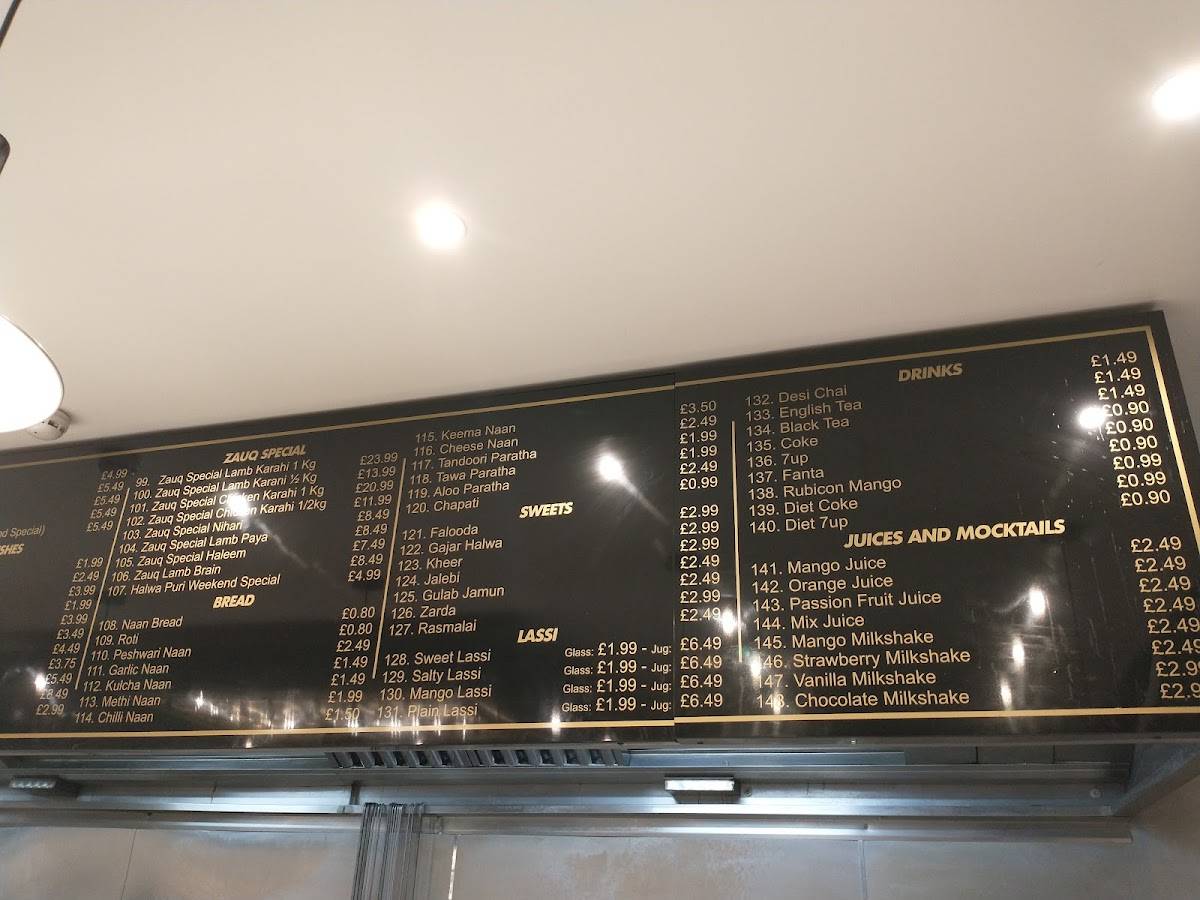 Carta del restaurante Royal Mahal Norbury, Londres