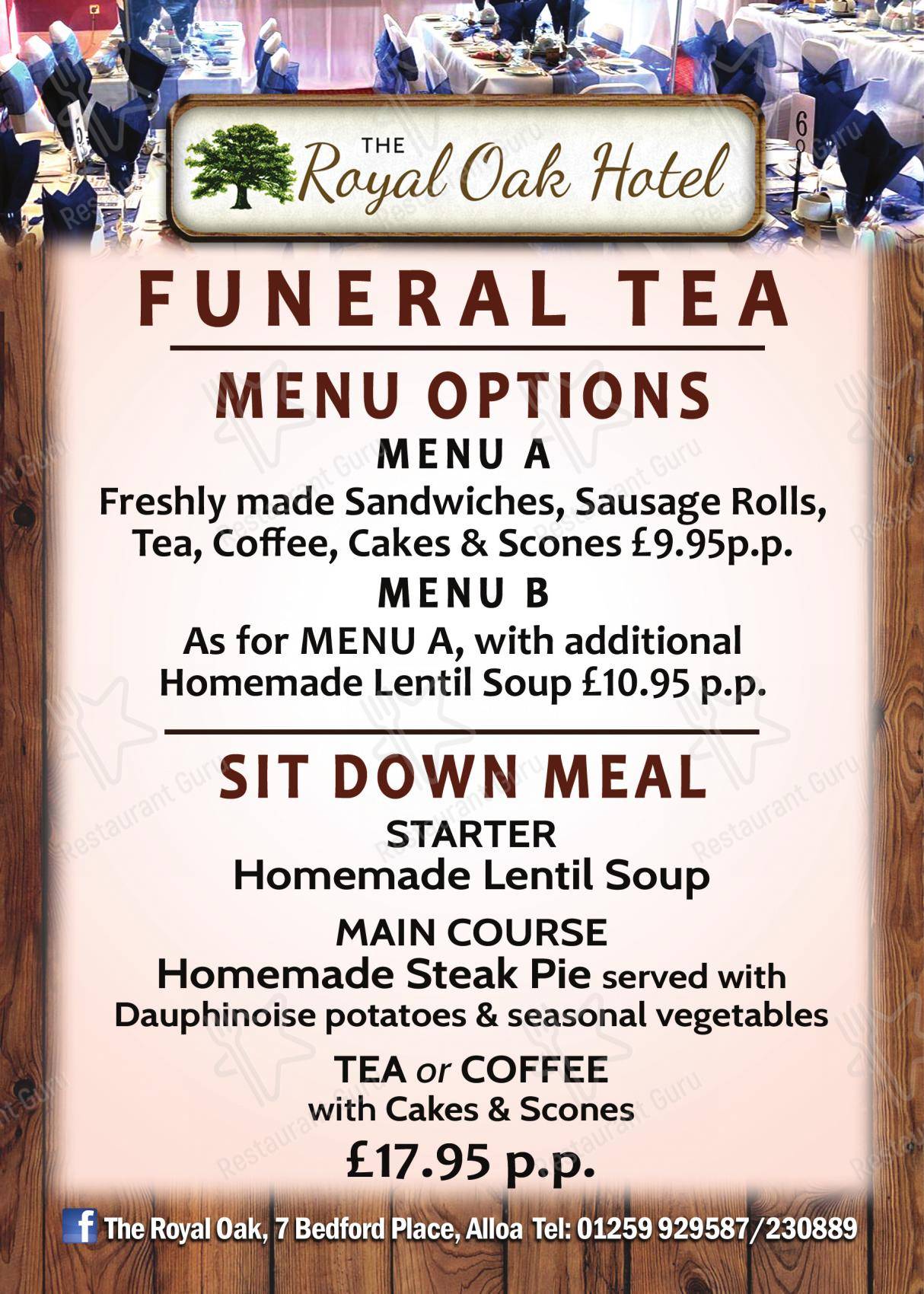 Menu at Royal Oak Alloa pub & bar, Alloa