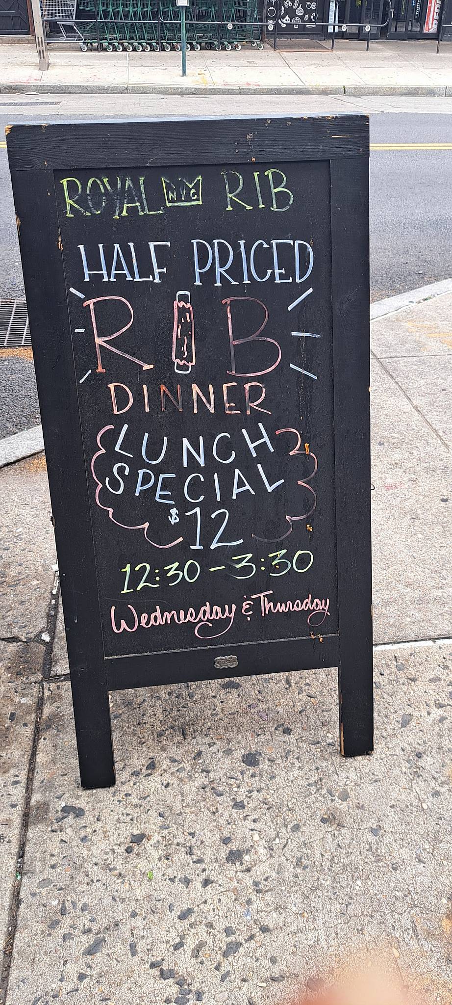 Carta de barbacoa Royal Rib NYC, Nueva York