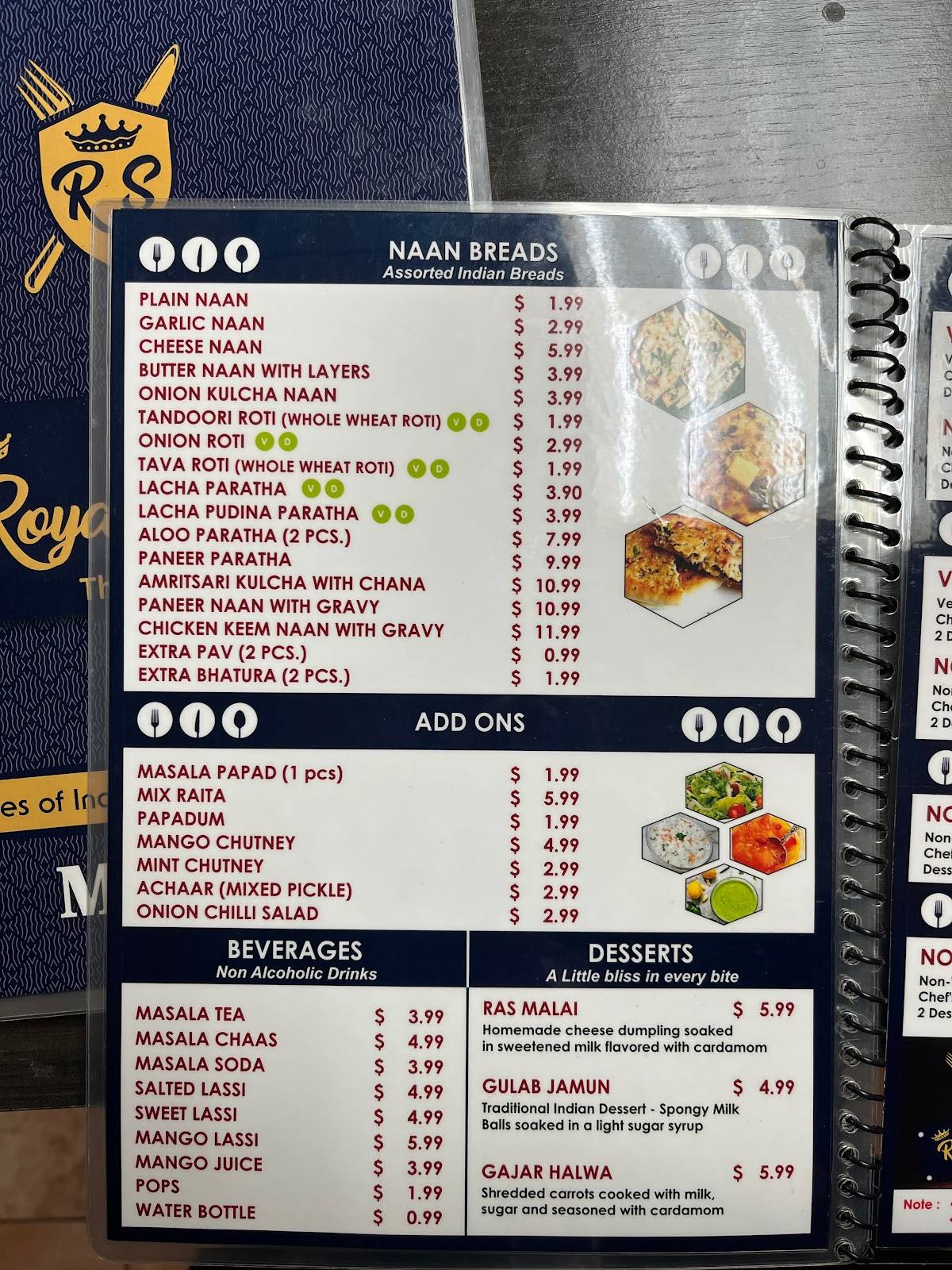 Menu at Royal Spice Indian & hakka chinese Restaurant, Hamilton, Main St E