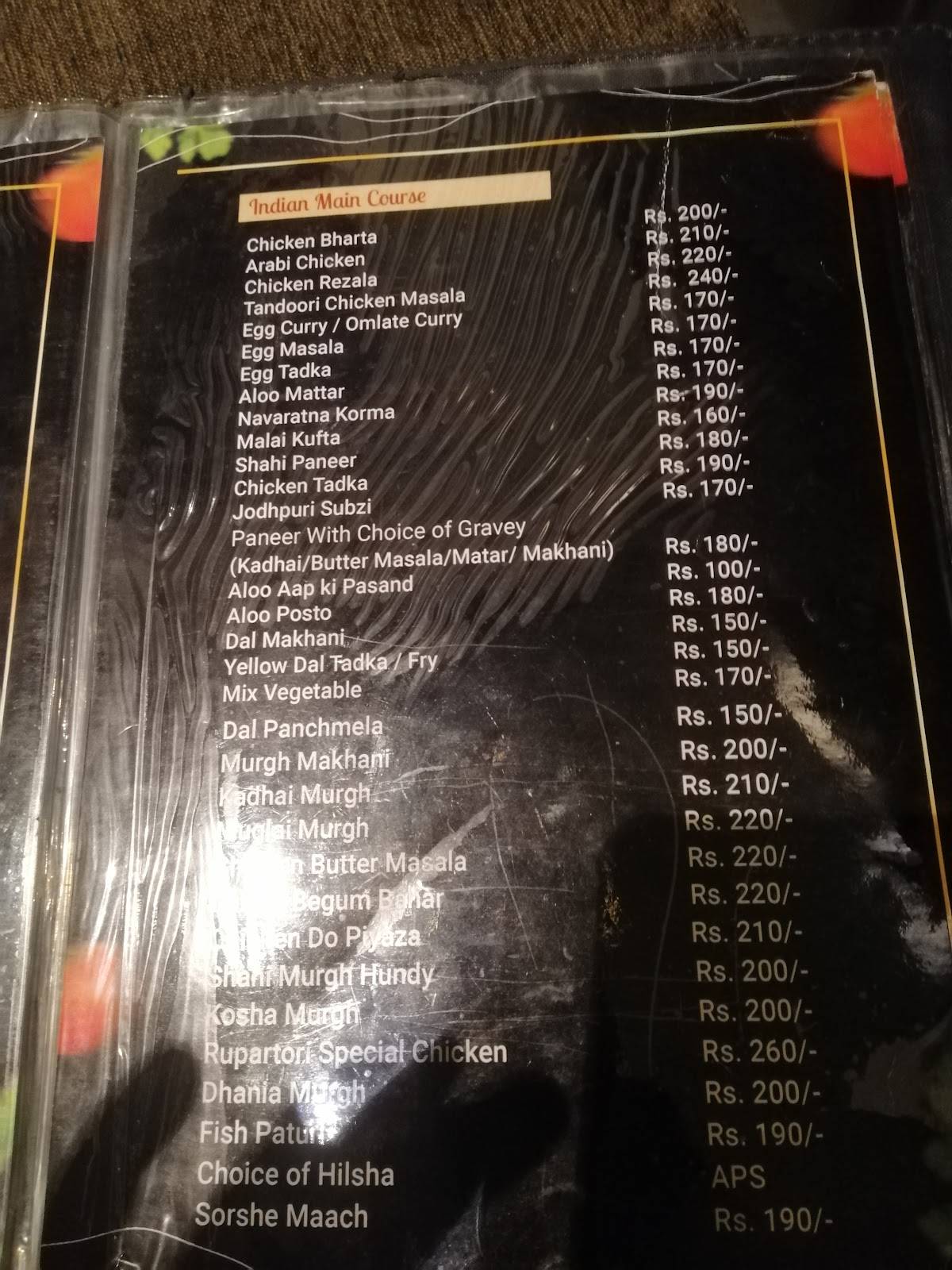 Menu at Rupar Tori Hotel & Restaurant, Agartala