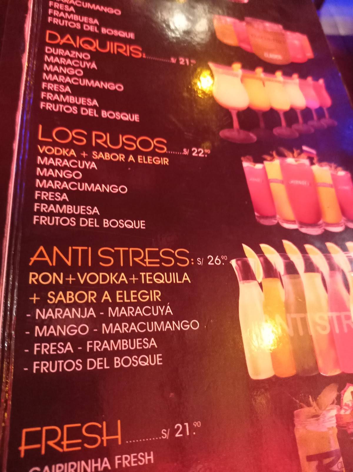 Carta del restaurante Rustica, San Miguel, Av. la Marina 2631
