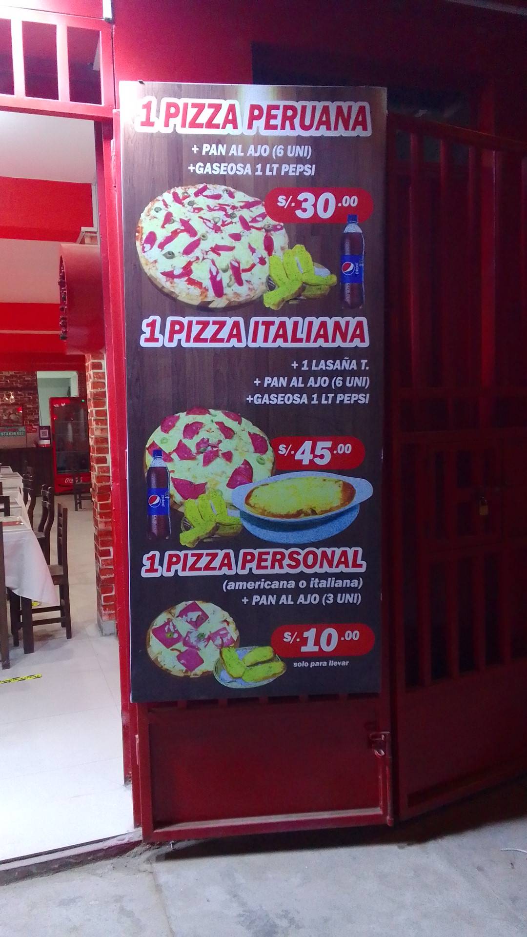 Carta del restaurante SAZÓN ITALIANA Pizzas & Pastas, Carabayllo
