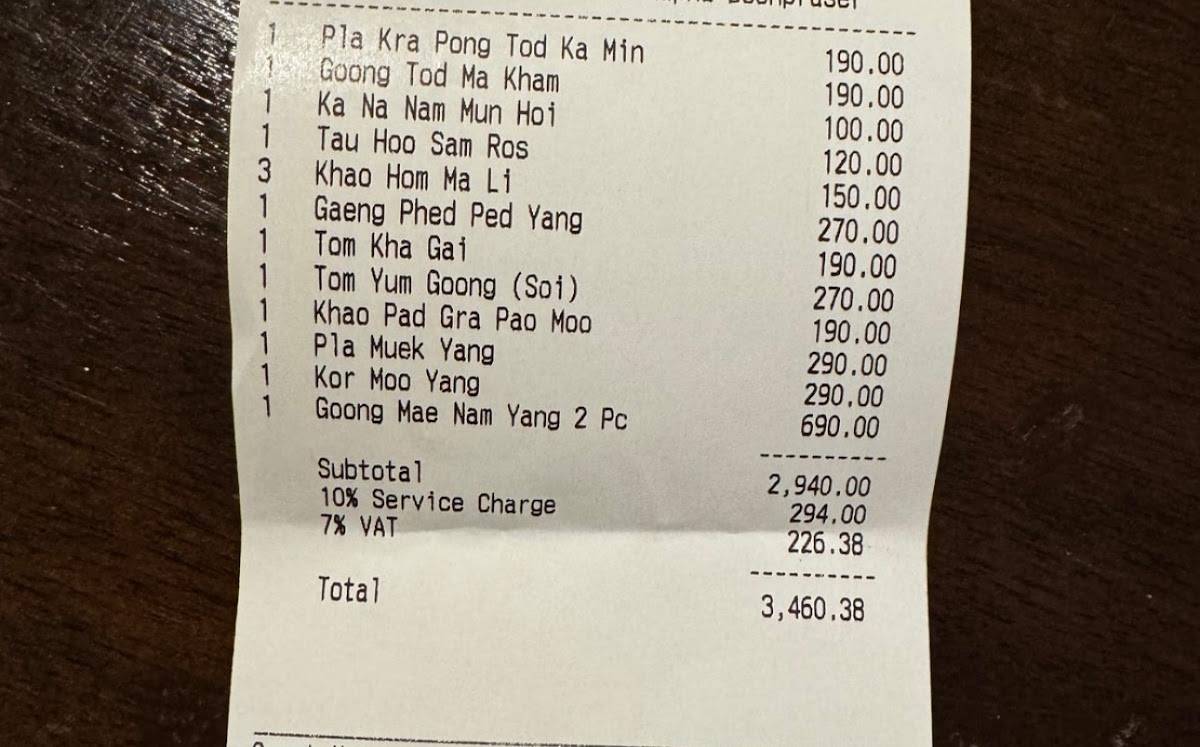 Menu at SOI Bangkok Restaurant, Bangkok