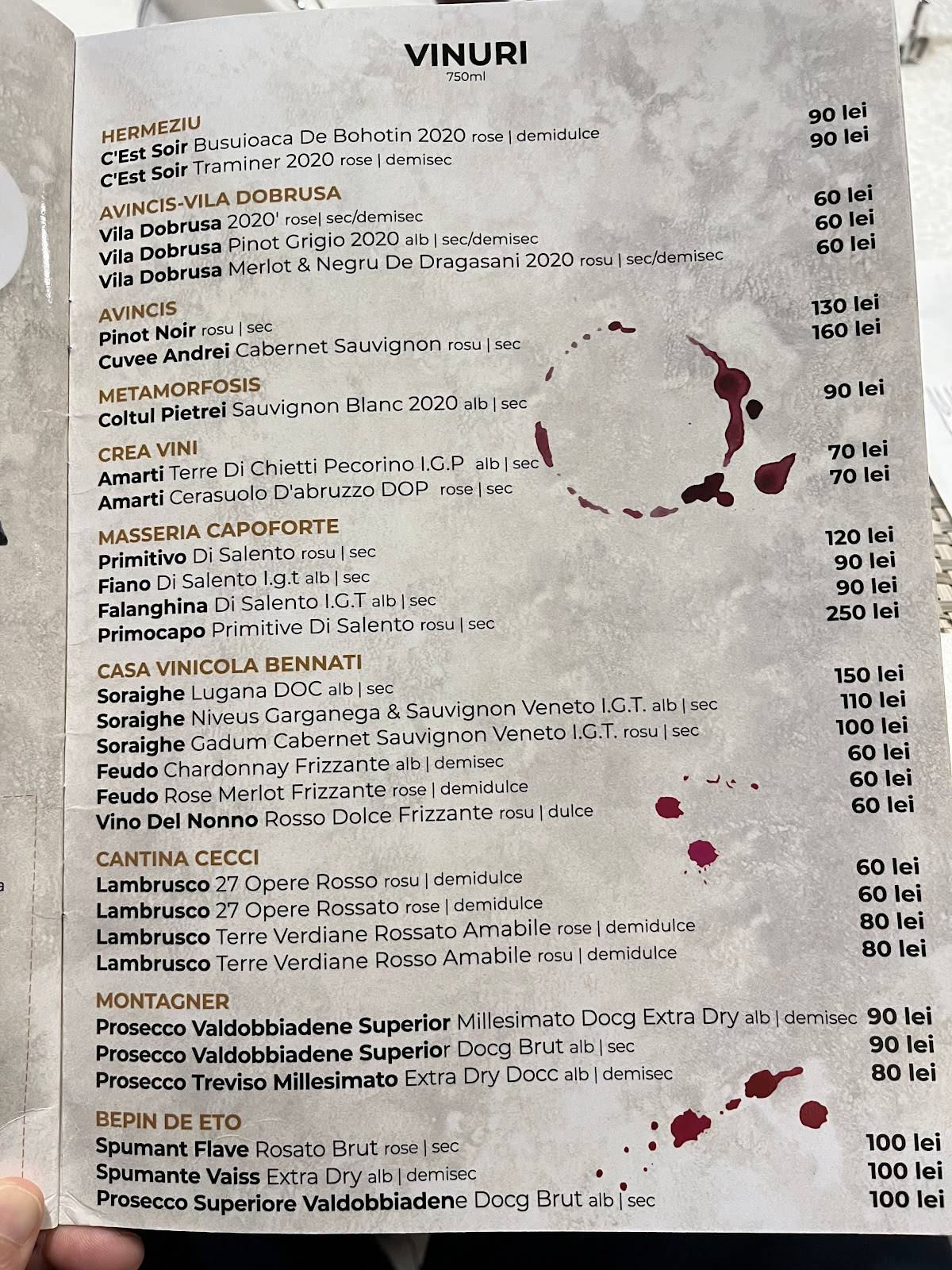 Menu at SONYA BISTRO&MORE, Măgurele