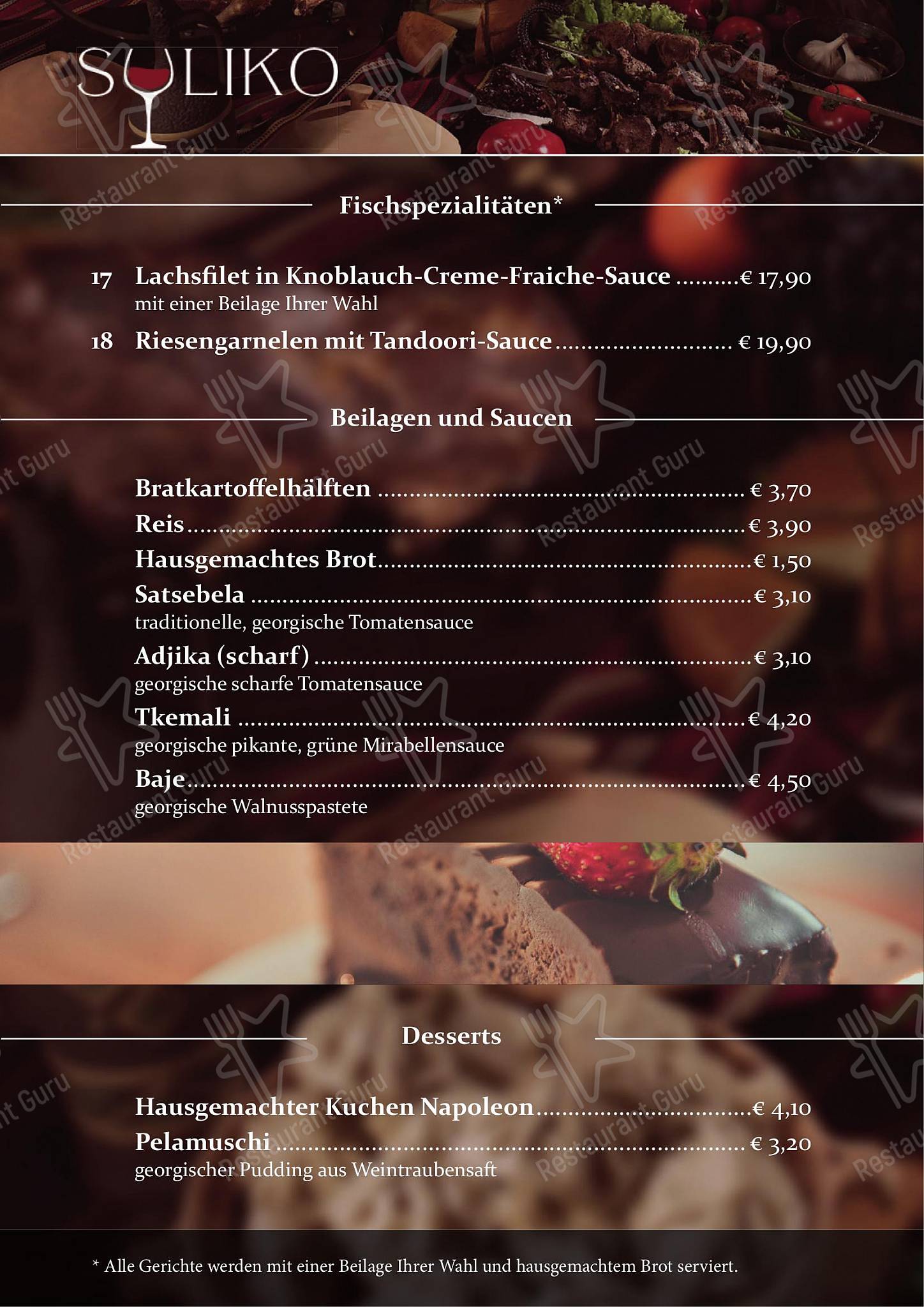 Speisekarte von Suliko - Georgian Cuisine & Wine restaurant, Hamburg