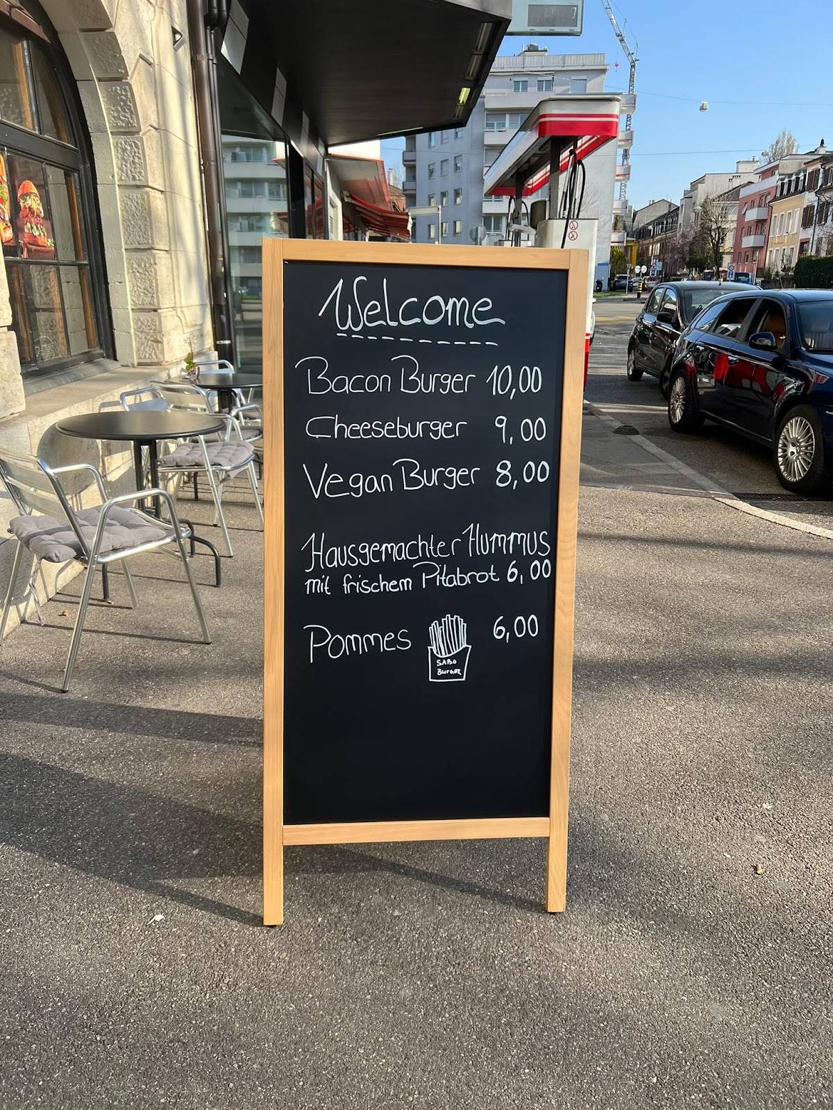 Speisekarte von Sabo Burger, Basel