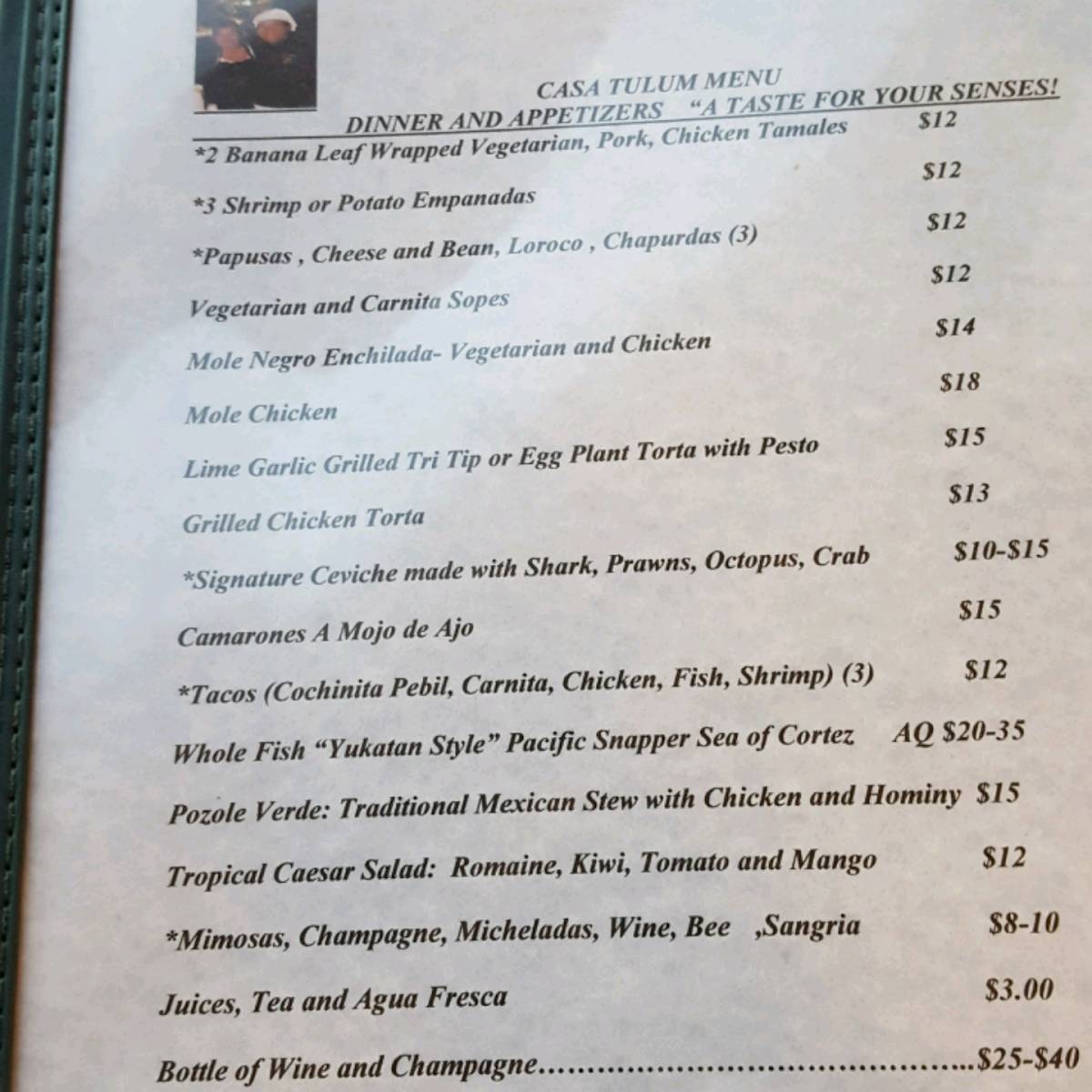 Menu at Taste for the Senses desserts, Sacramento