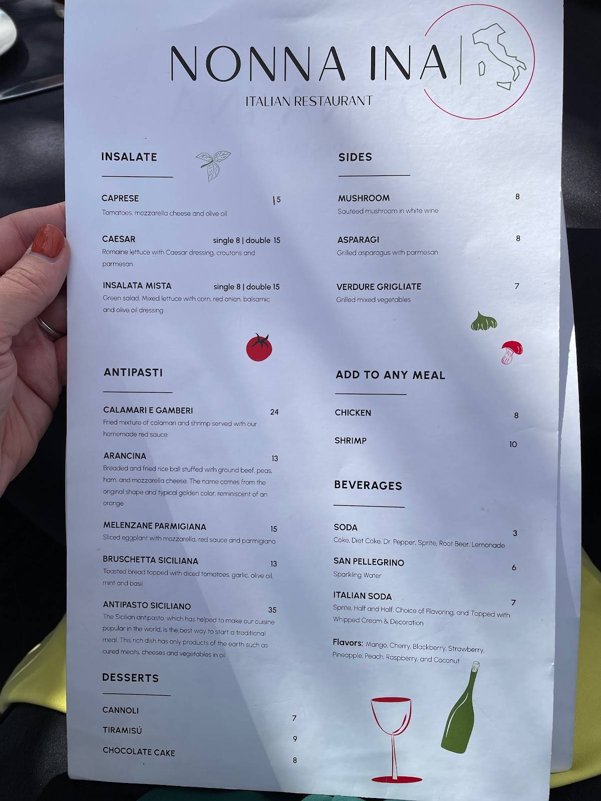 Menu at Nonna Ina Italian Restaurant, St. George