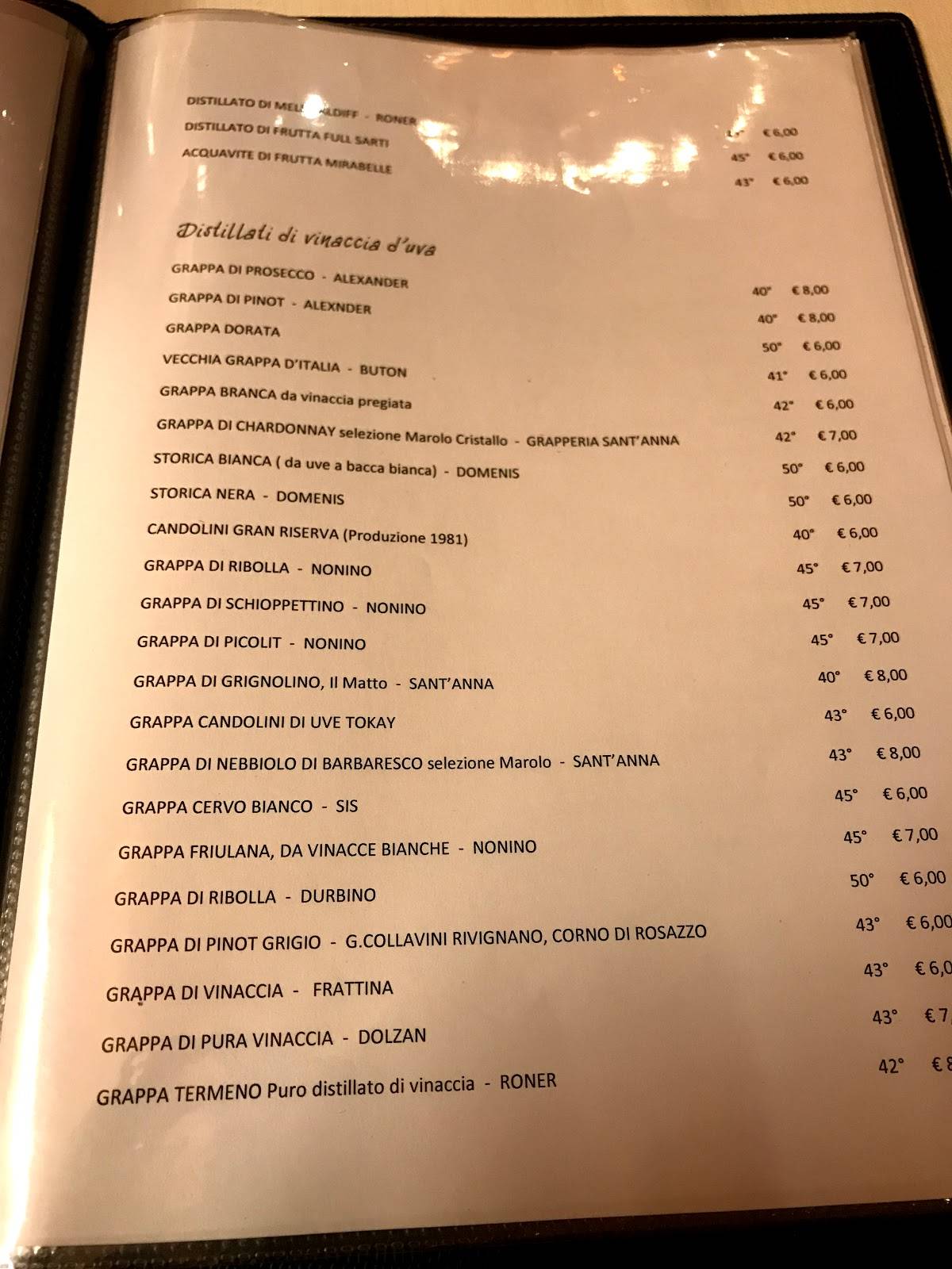 Menu da Ristorante La Brace di Maiatico, Sala Baganza