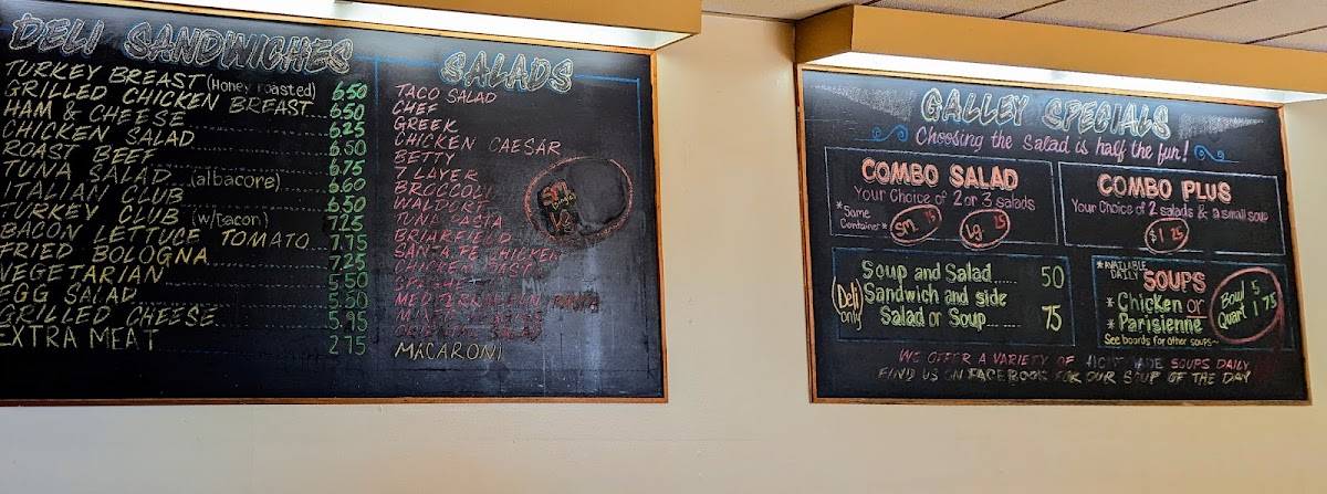 Menu at Salad Galley restaurant, Oregon, Navarre Ave