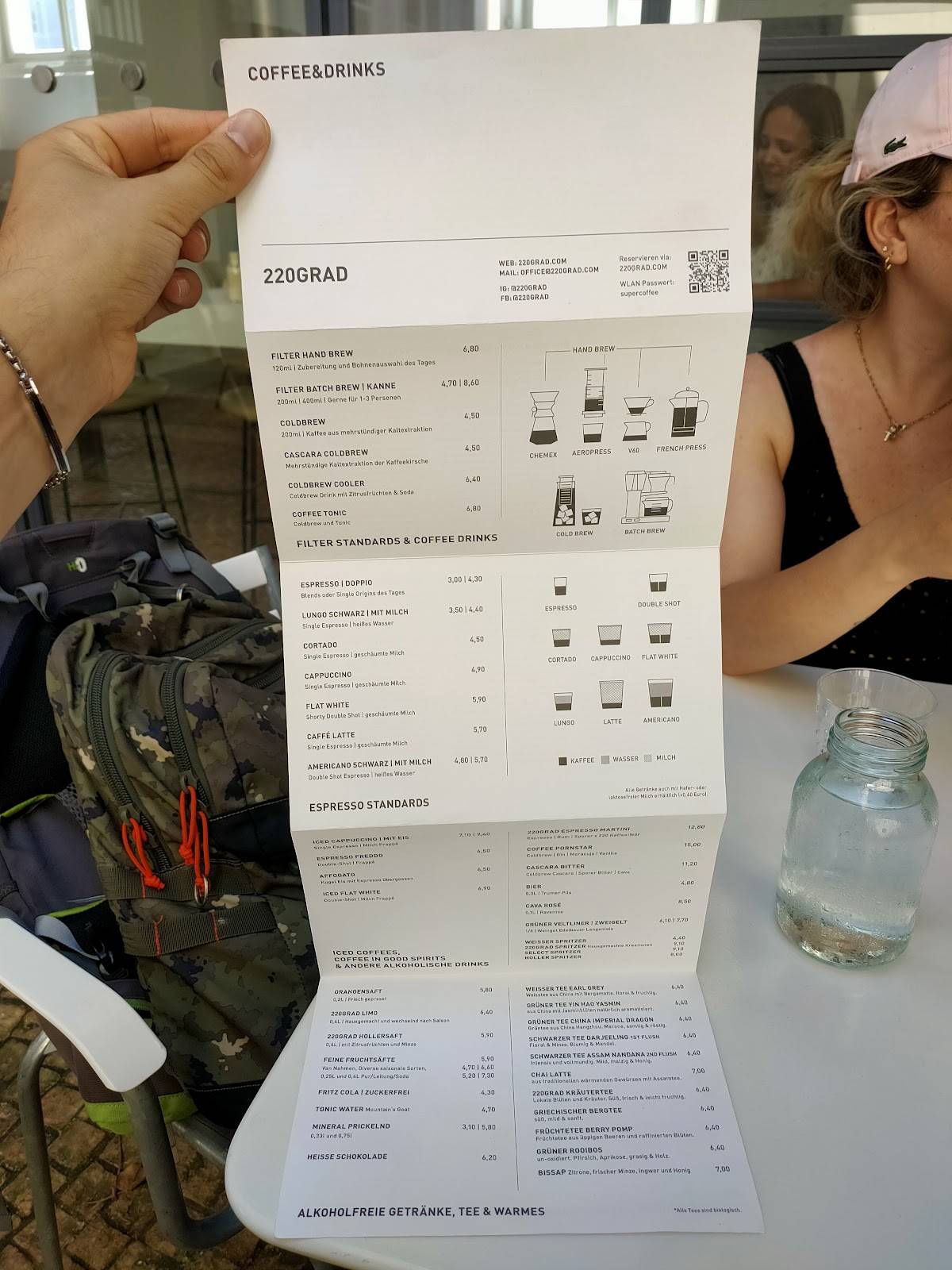 Speisekarte von 220GRAD Rupertinum cafe, Salzburg