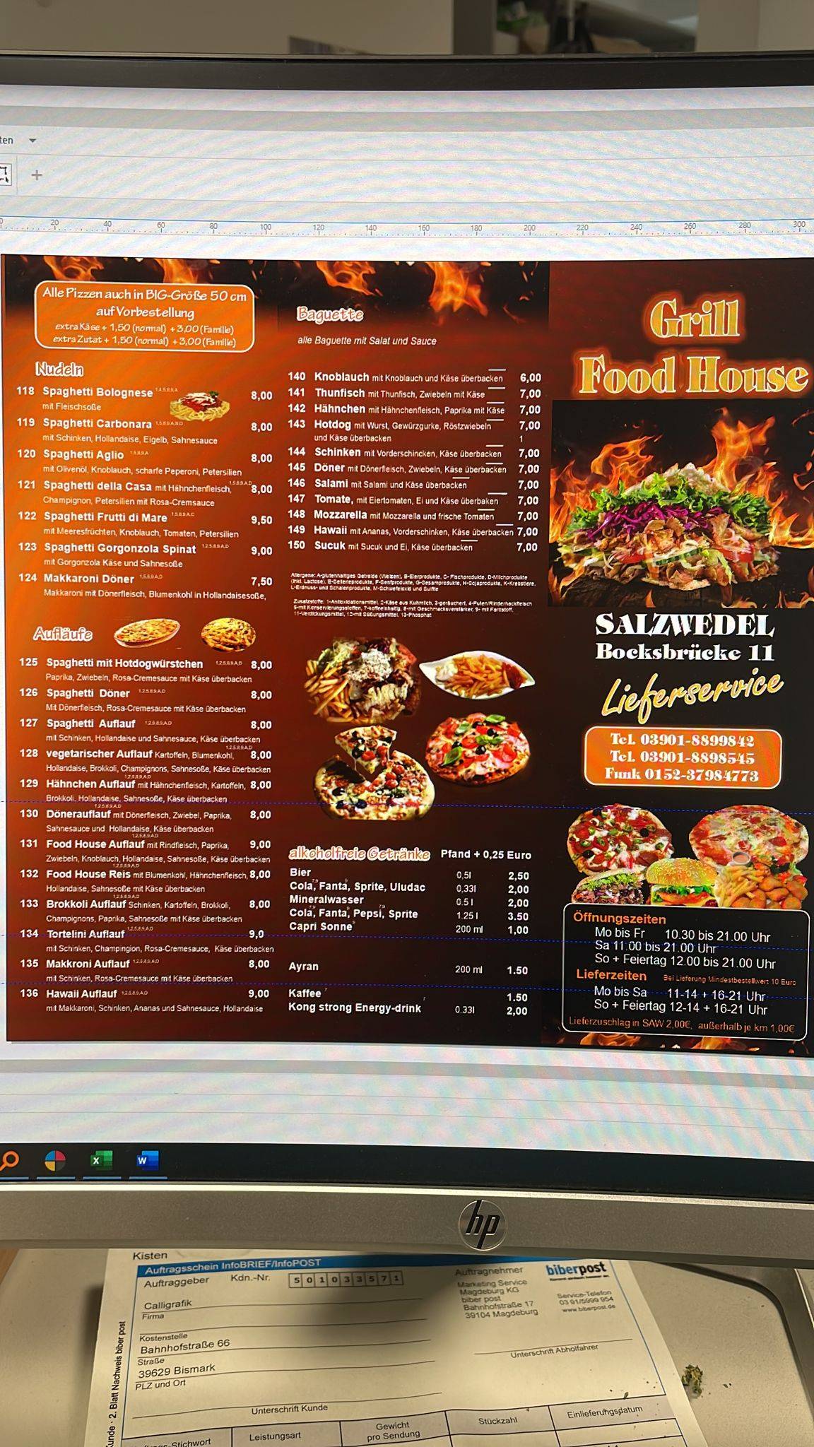 Menu at Food House pub & bar, Salzwedel