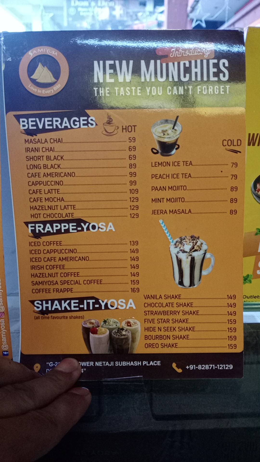 Menu at Samiyosa Nsp, Delhi, PP Tower