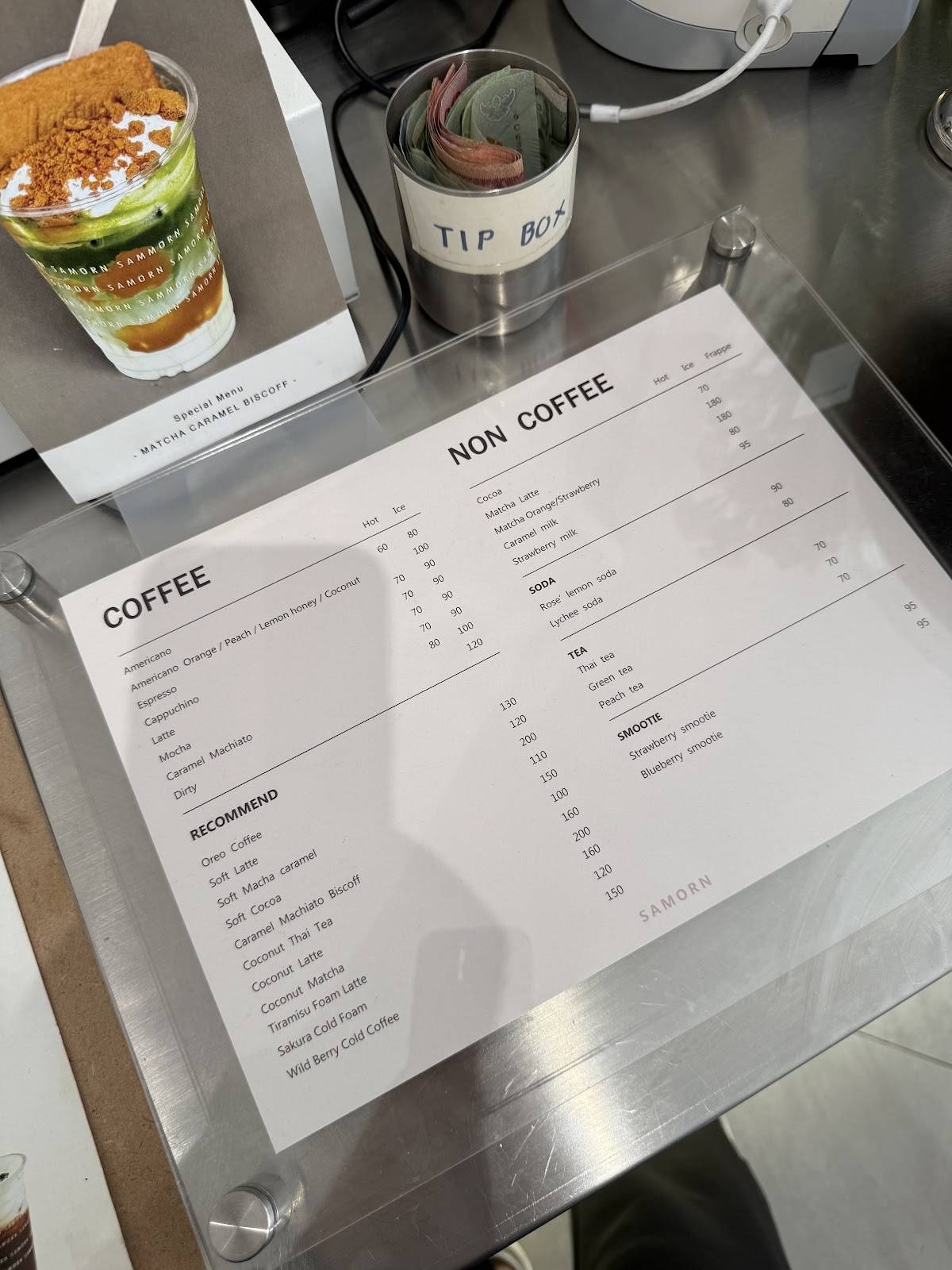 Menu at Samorn Cafe Chiang Mai, Chiang Mai