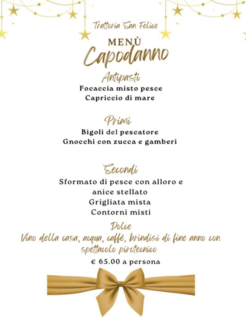 Menu da San Felice ristorante, San Felice