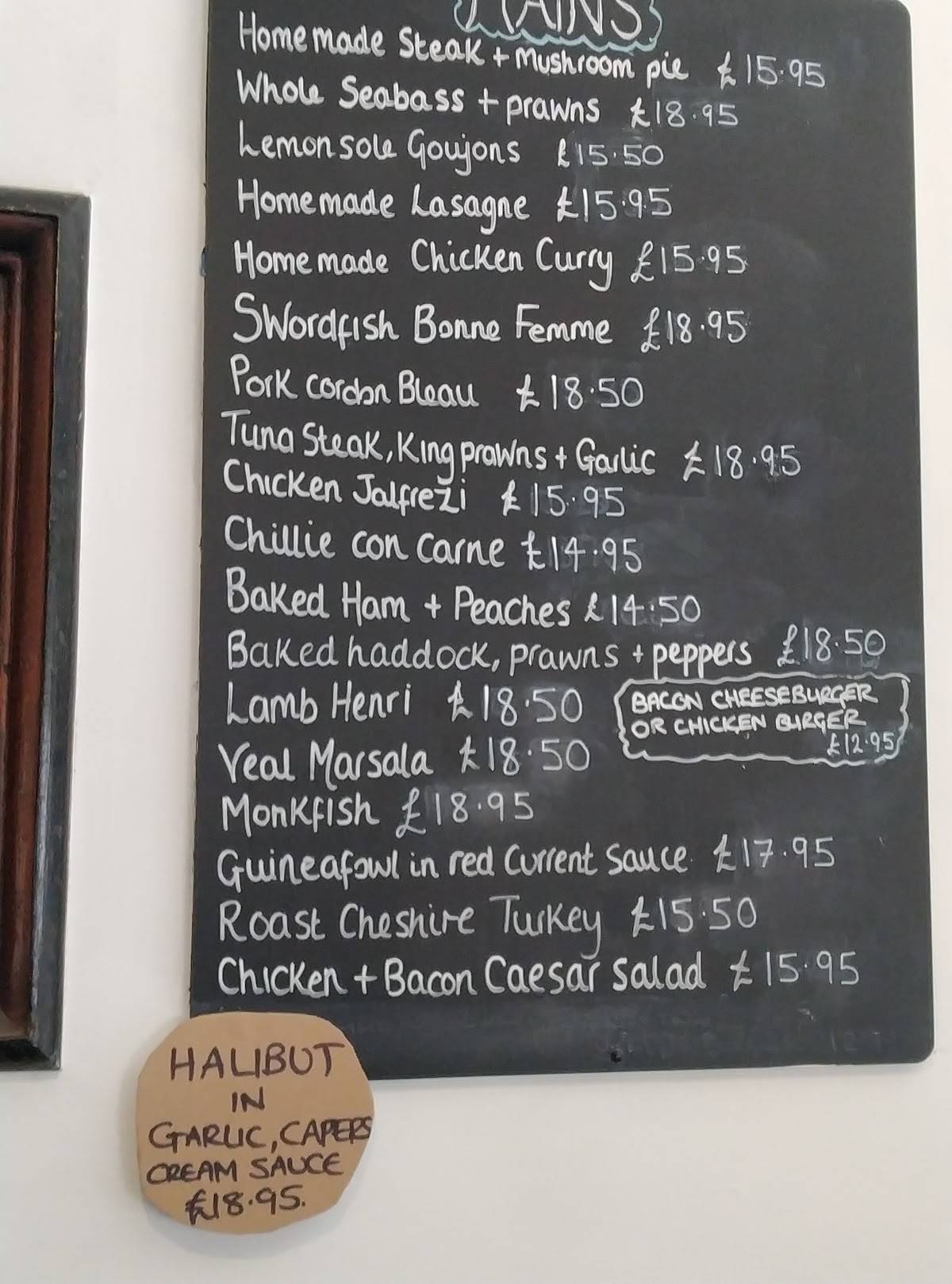 Menu at Legs Of Man pub & bar, Sandbach
