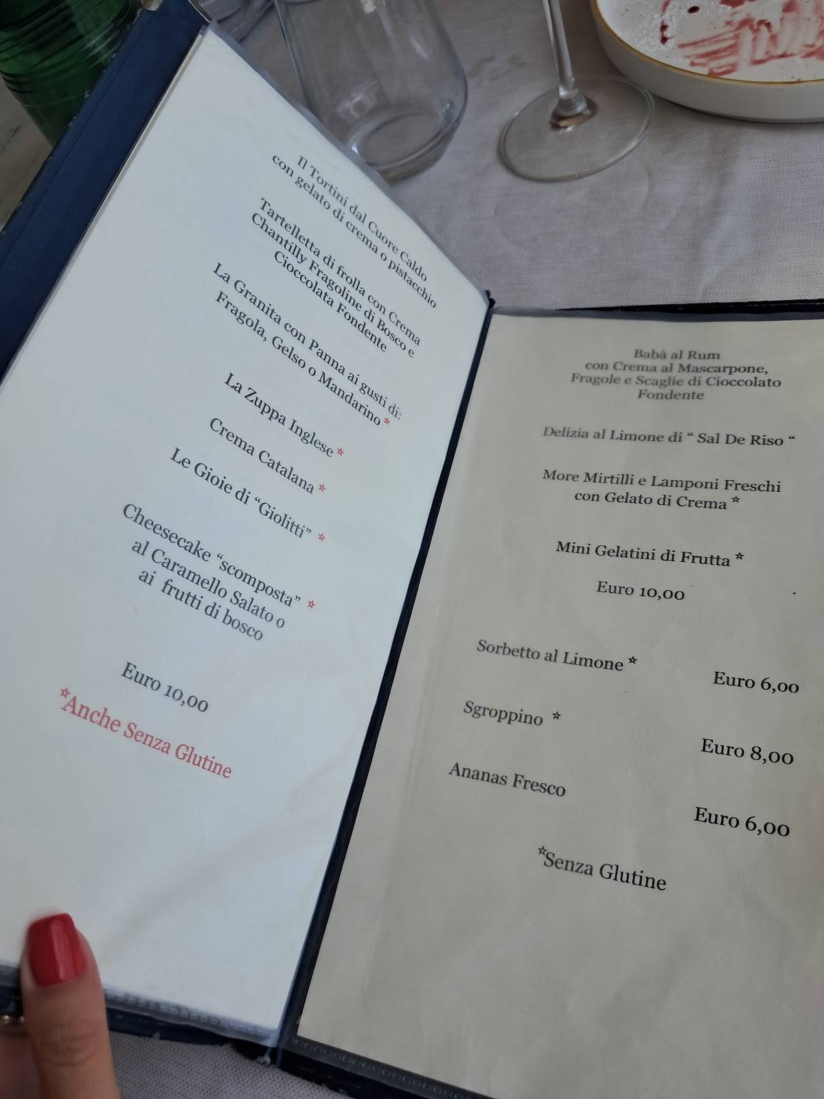 Menu au Isola del Pescatore restaurant, Santa Severa, Via Cartagine