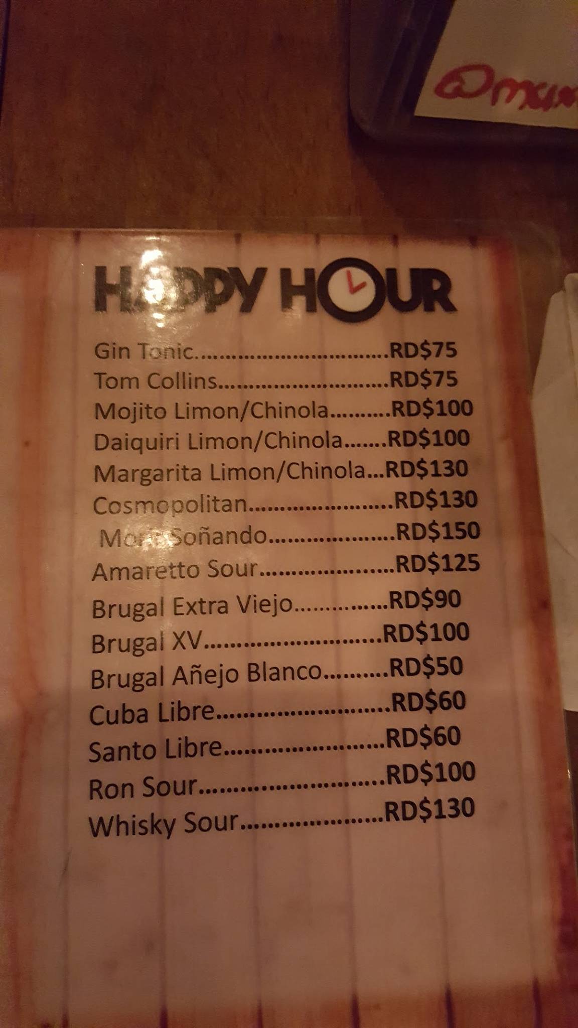 Carta de Maxula bar + grill, Santo Domingo