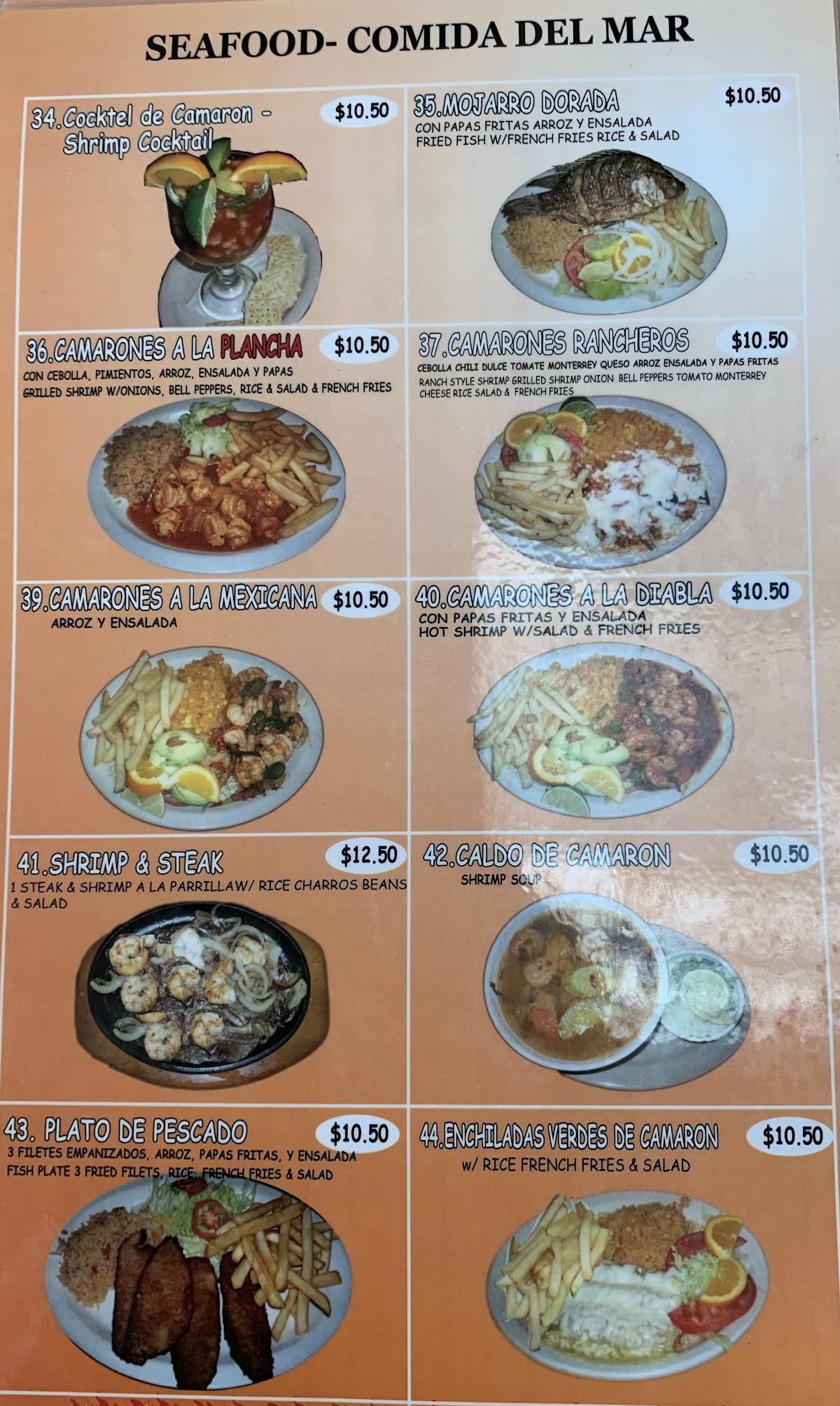Menu at Santos Cafe #3, San Antonio, Castroville Rd