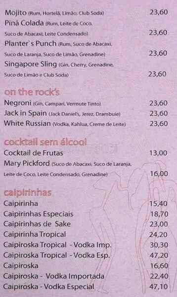 Menu em Barbacoa Itaim, São Paulo, Doutor Renato Paes de Barros