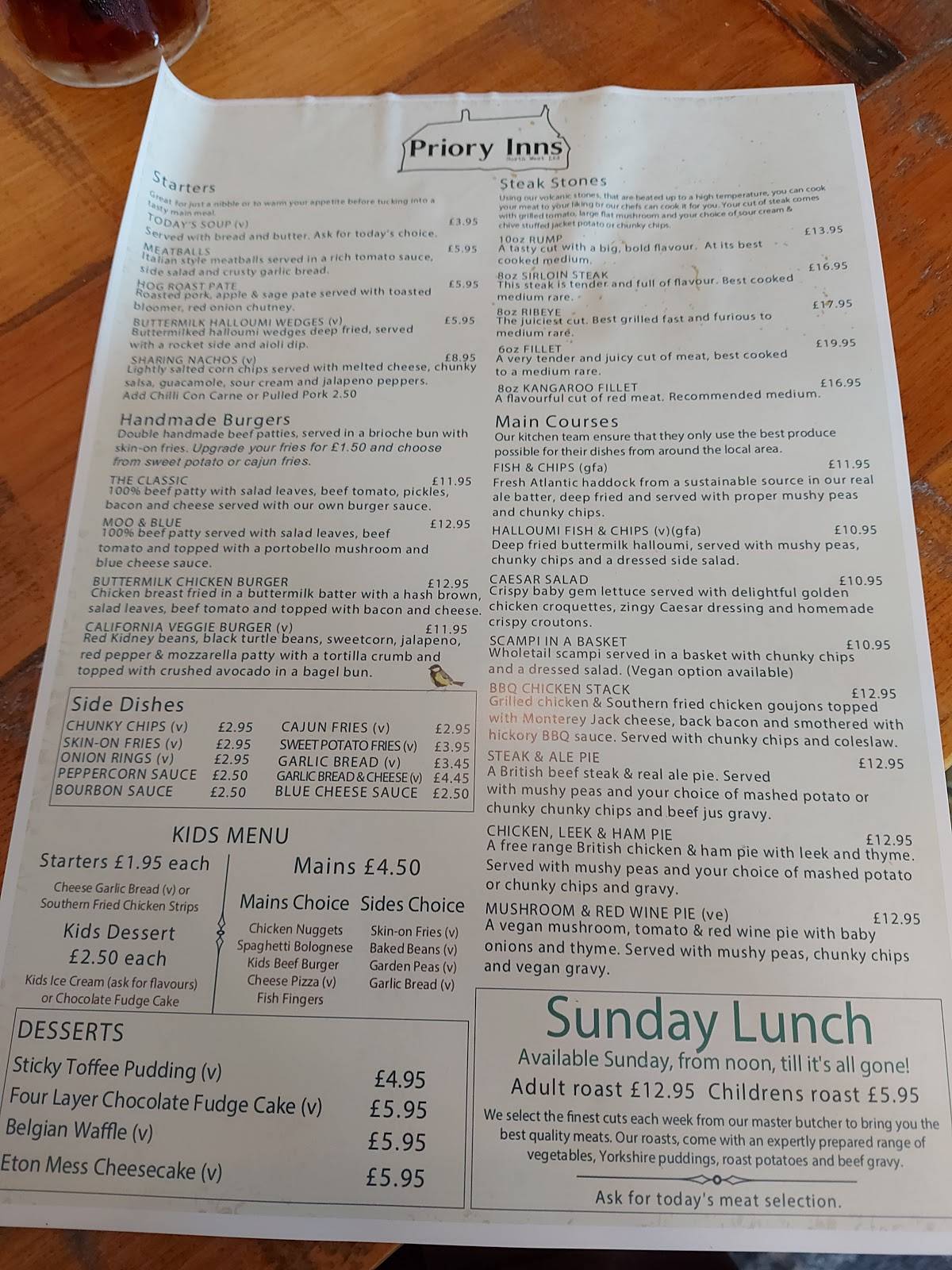 Menu at Saracens Head pub & bar, Lymm, Paddock Ln