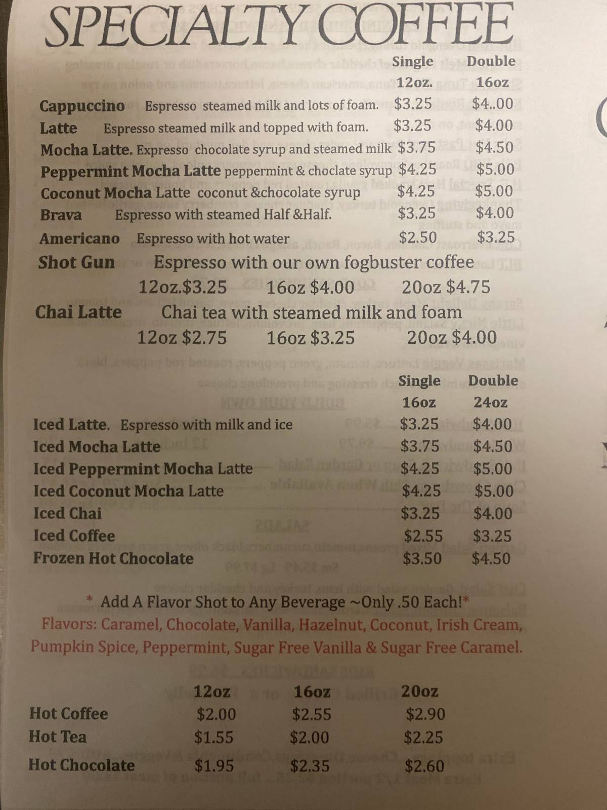 Menu at Sarah's Cheesecake & Cafe, Pittsfield, 180 Elm St G