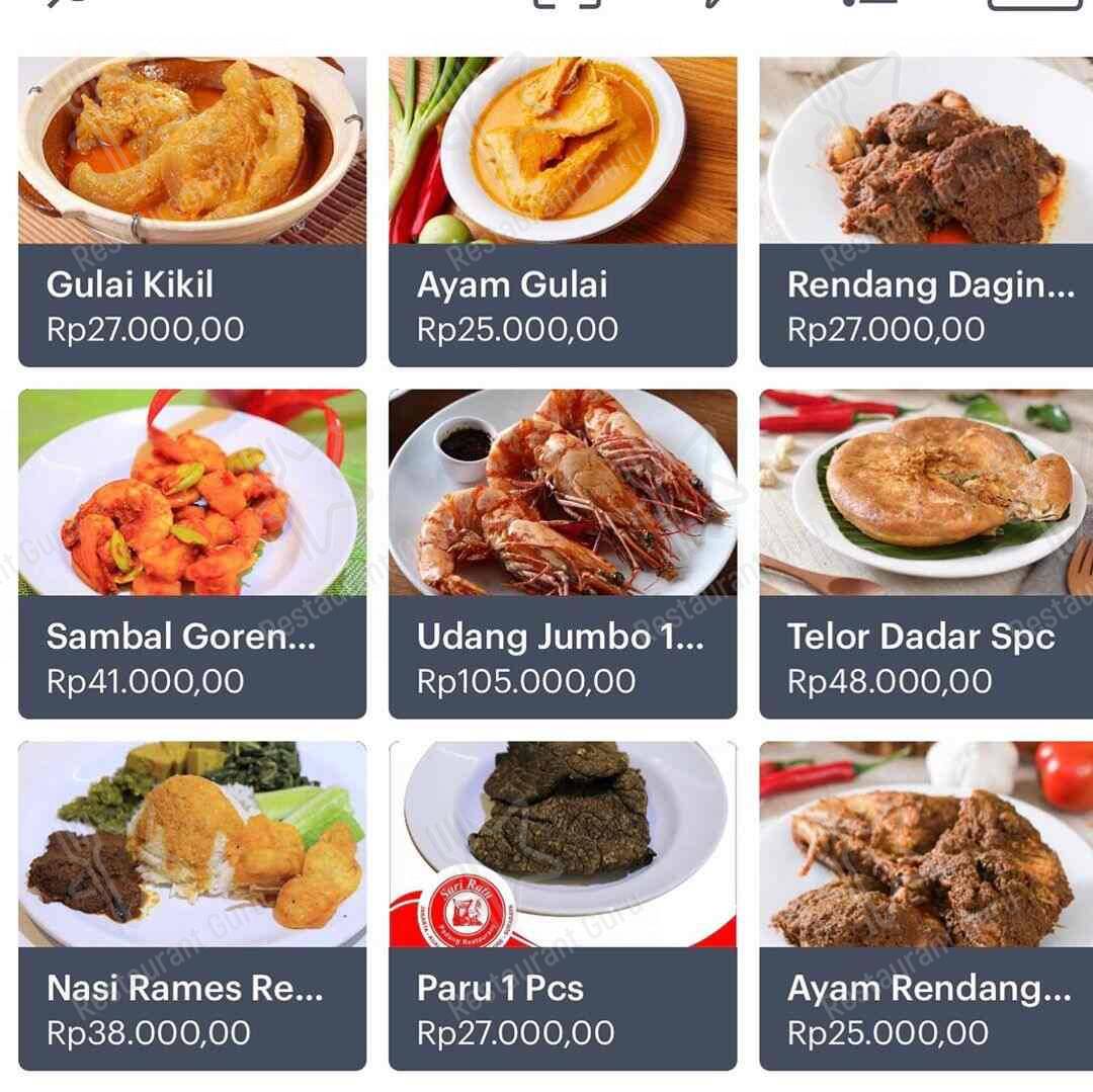 Menu at Restaurant Padang Sari Ratu (Plaza Indonesia), Jakarta, Plaza ...