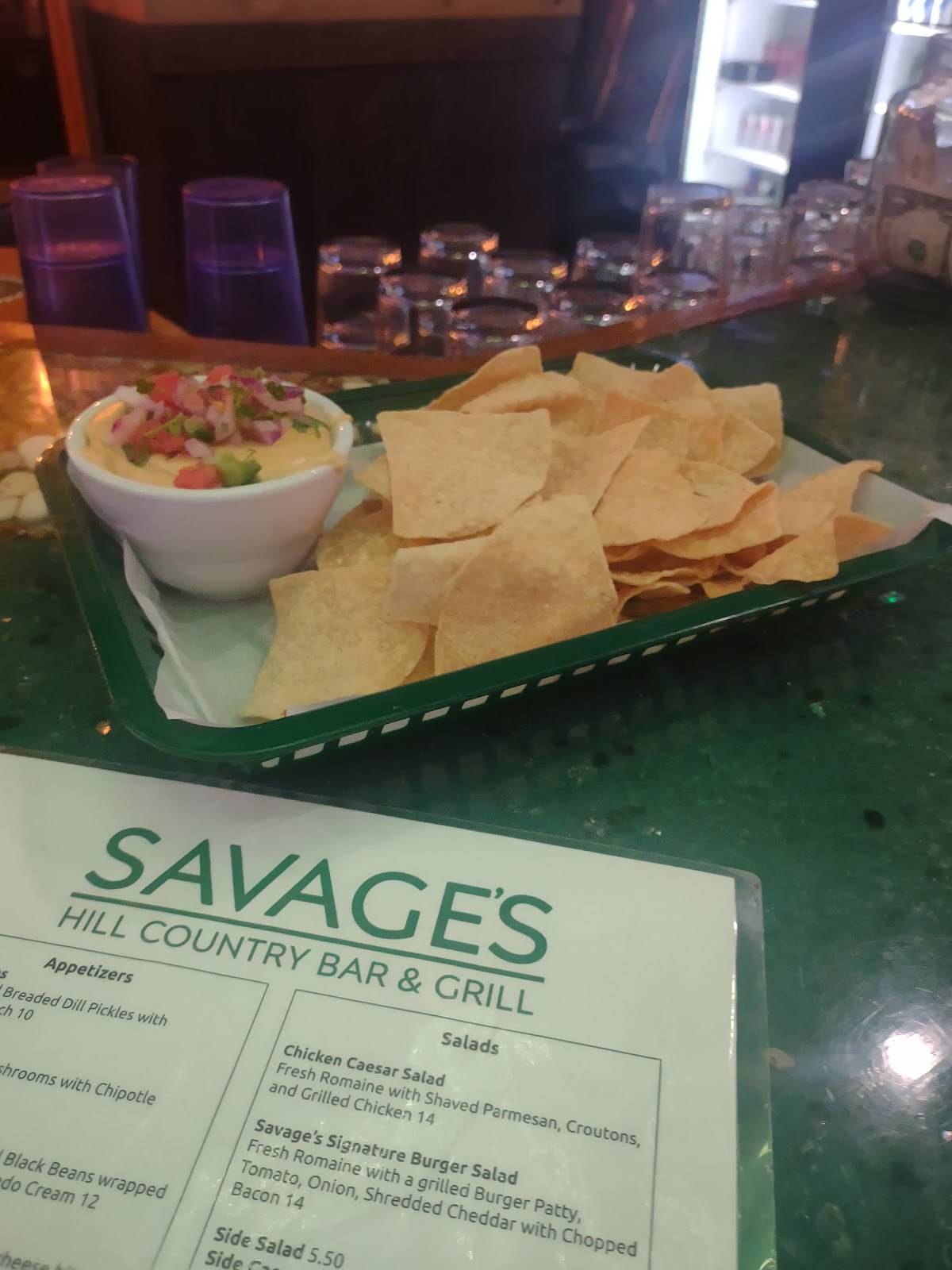 Menu at Savage's Hill Country Bar & Grill, Wimberley